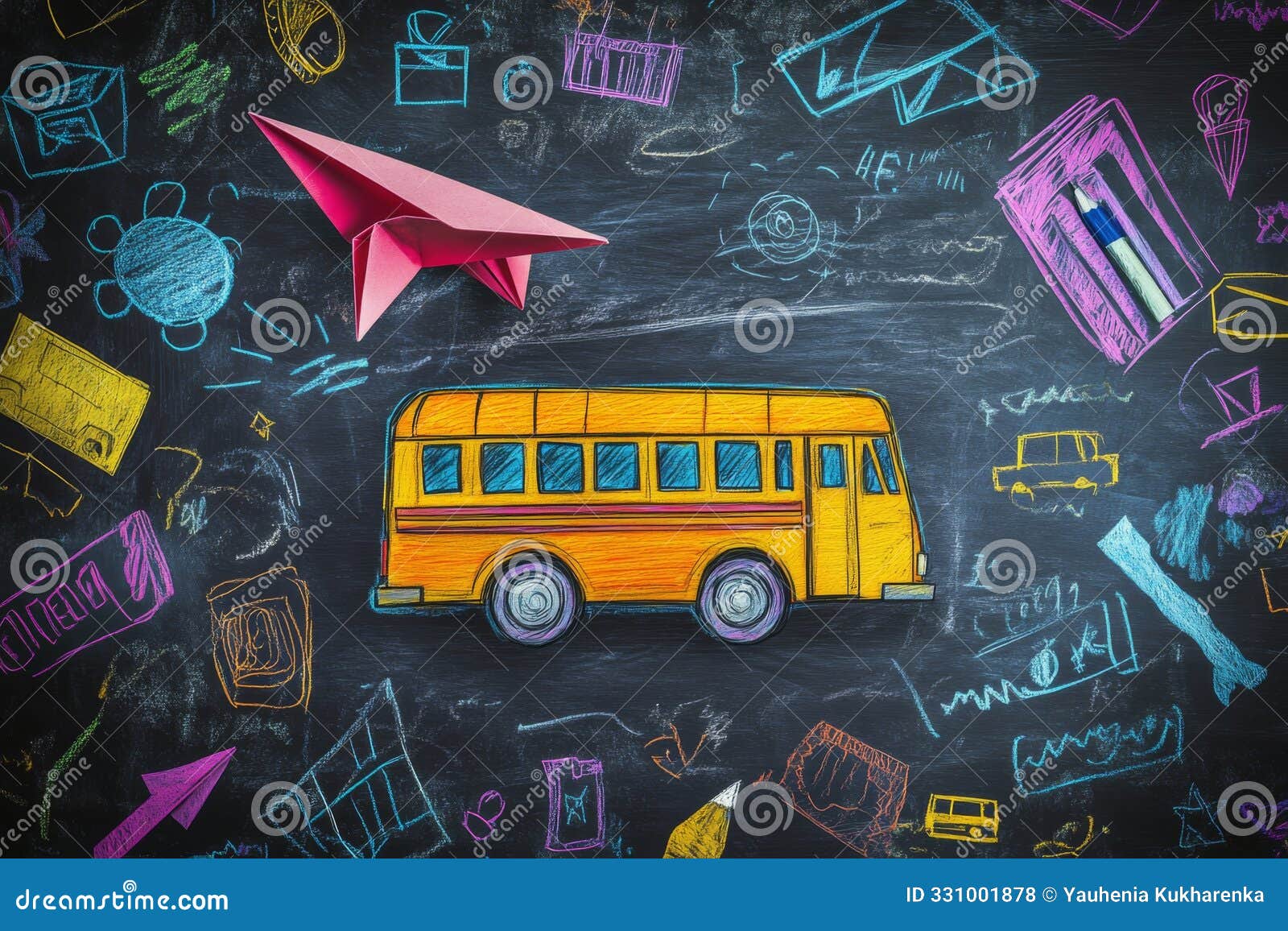 Learning Takes Flight on Chalkboard Stock Illustration - Illustration ...