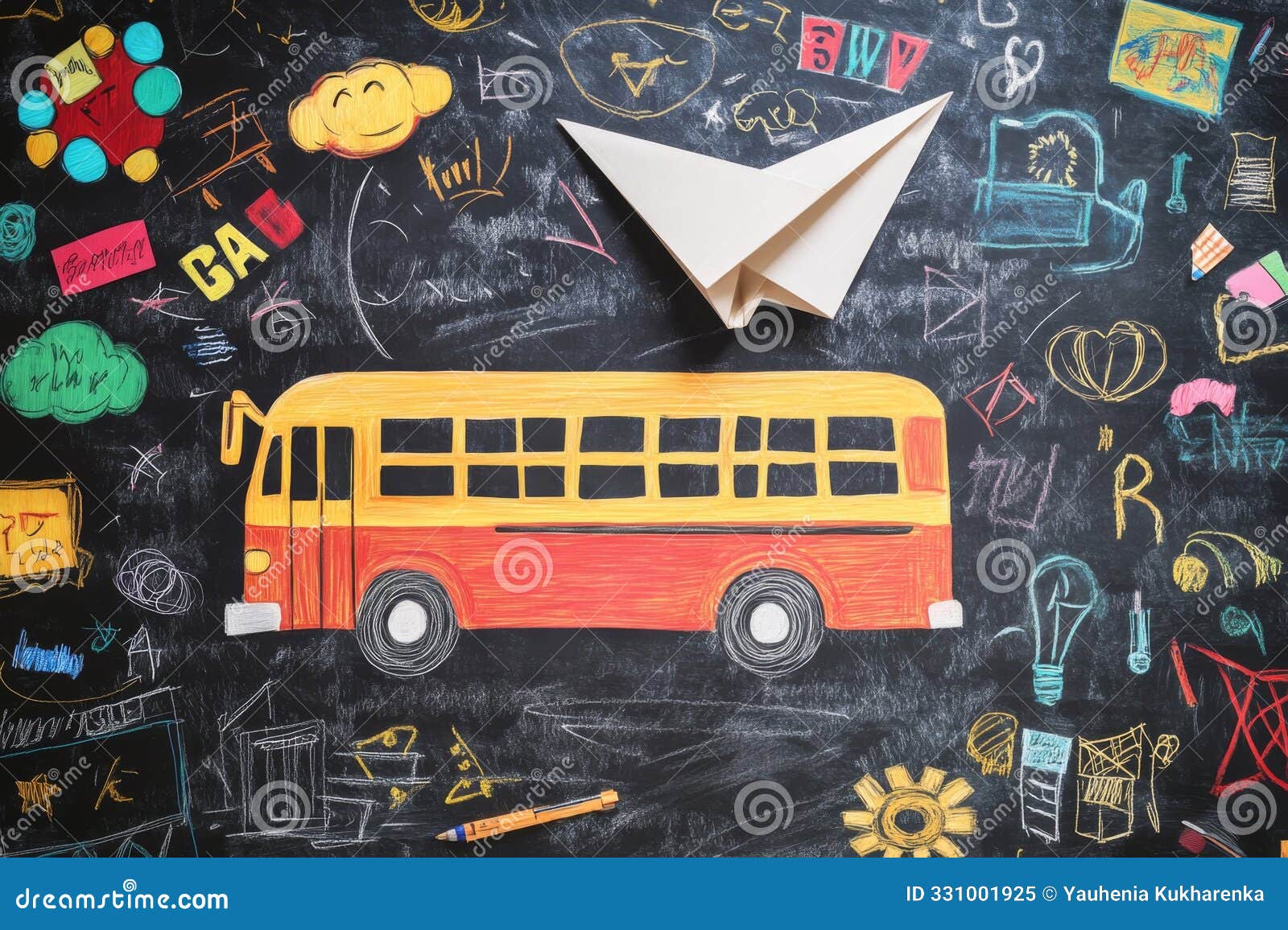 Learning Takes Flight on Chalkboard Stock Illustration - Illustration ...