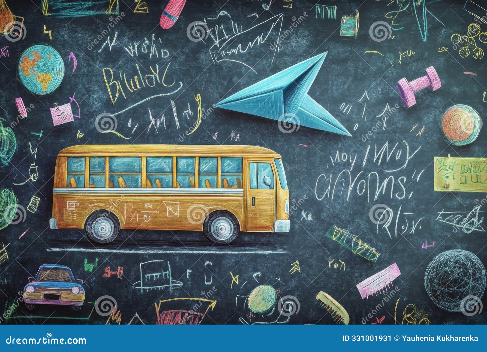 Learning Takes Flight on Chalkboard Stock Illustration - Illustration ...