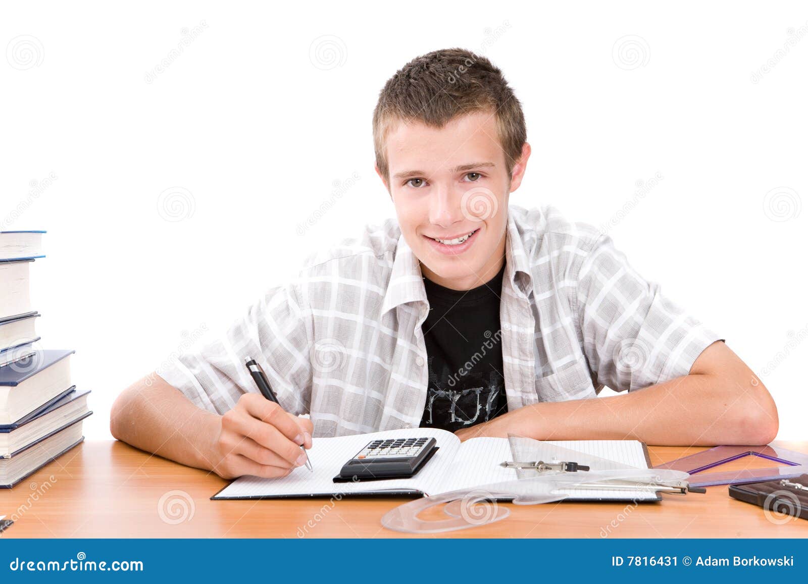 Learning teen stock image. Image of home, happy, concentration - 7816431