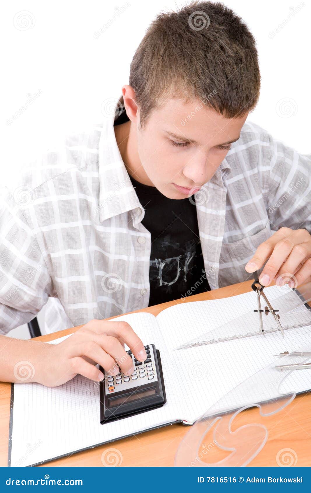 Learning teen stock photo. Image of pencil, face, schoolboy - 7816516