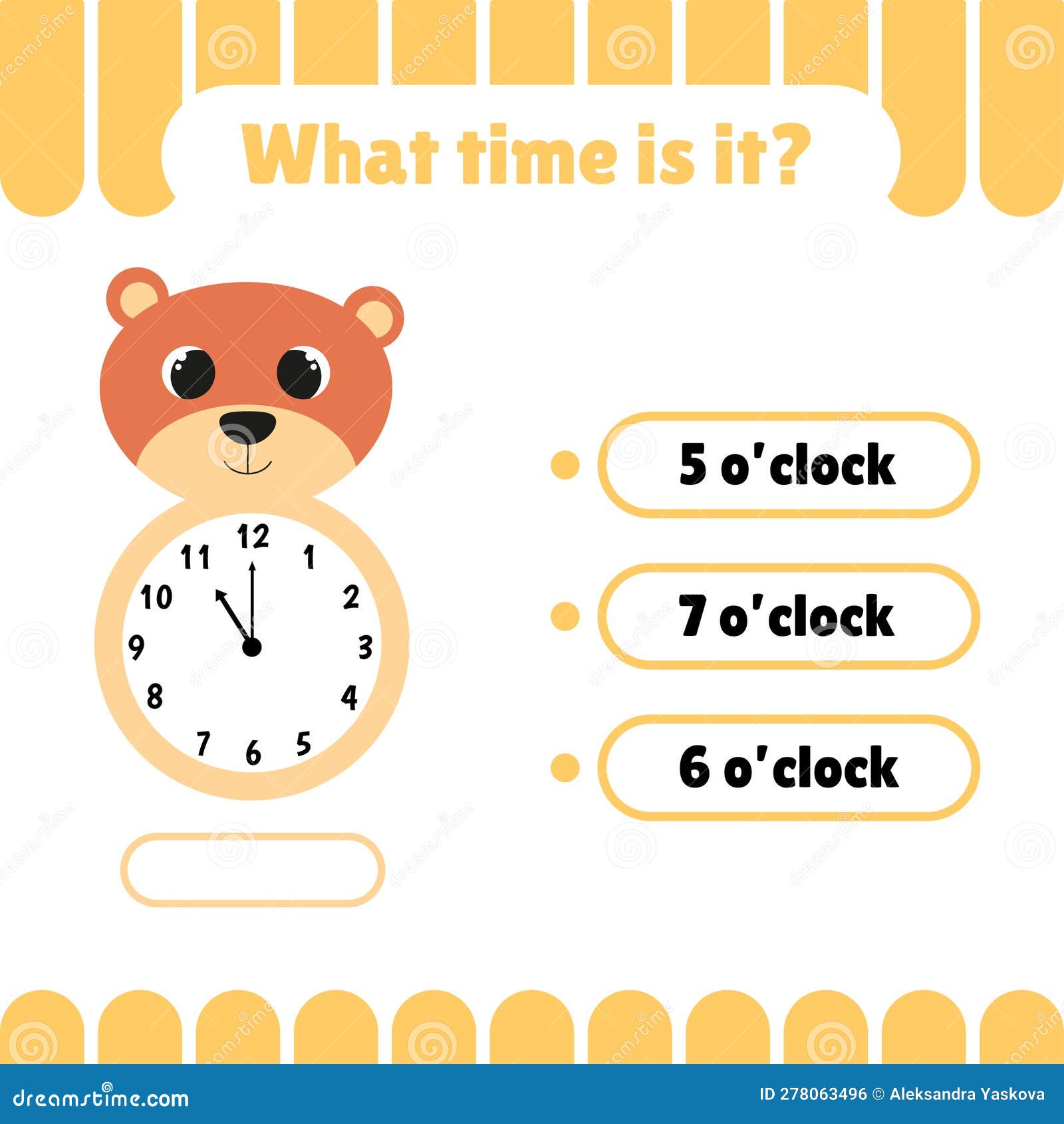 Learning Time Game on the Clock Stock Vector - Illustration of puzzle ...