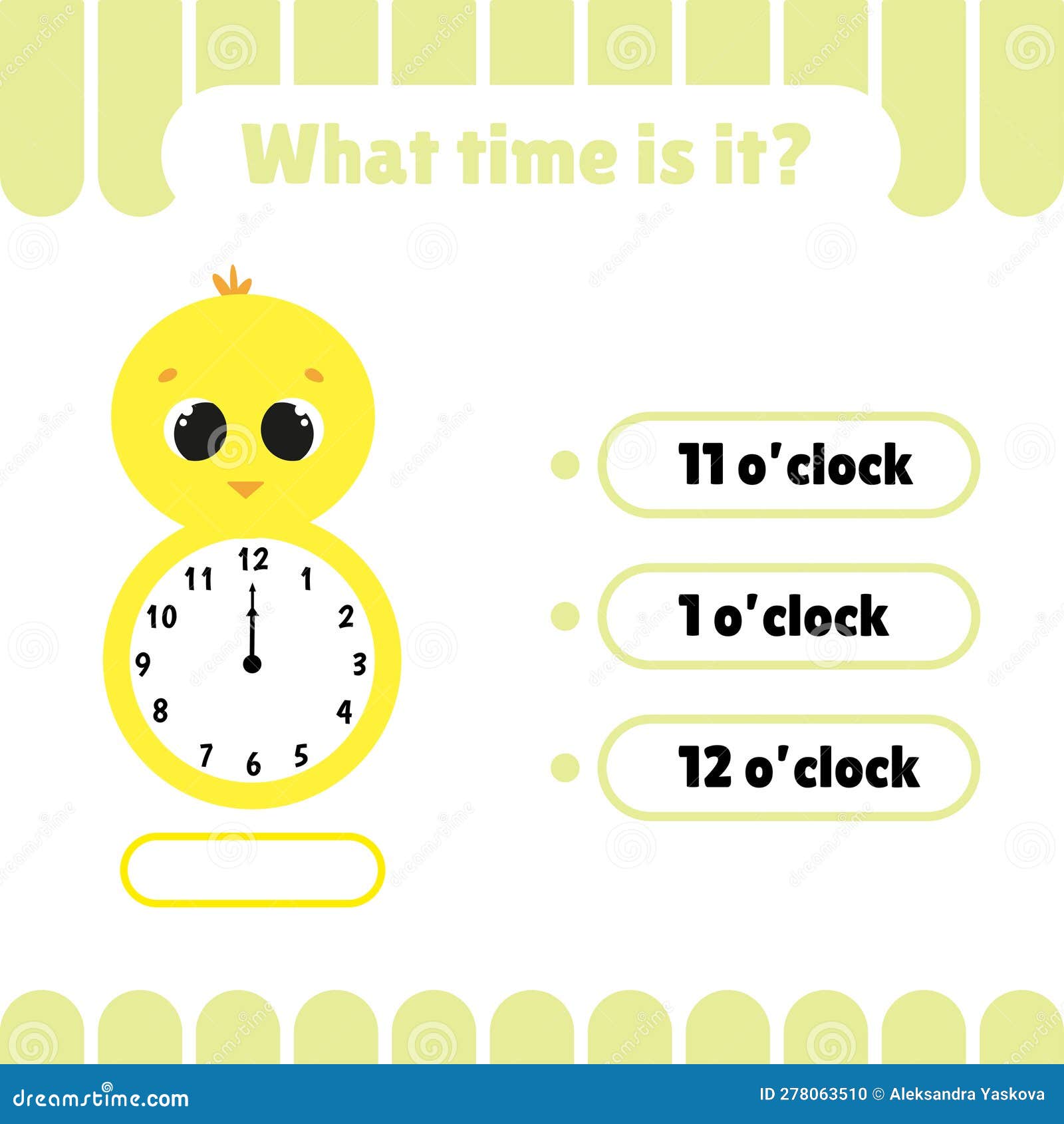 Learning Time On The Clock. Educational Activity Worksheet For Kids And ...