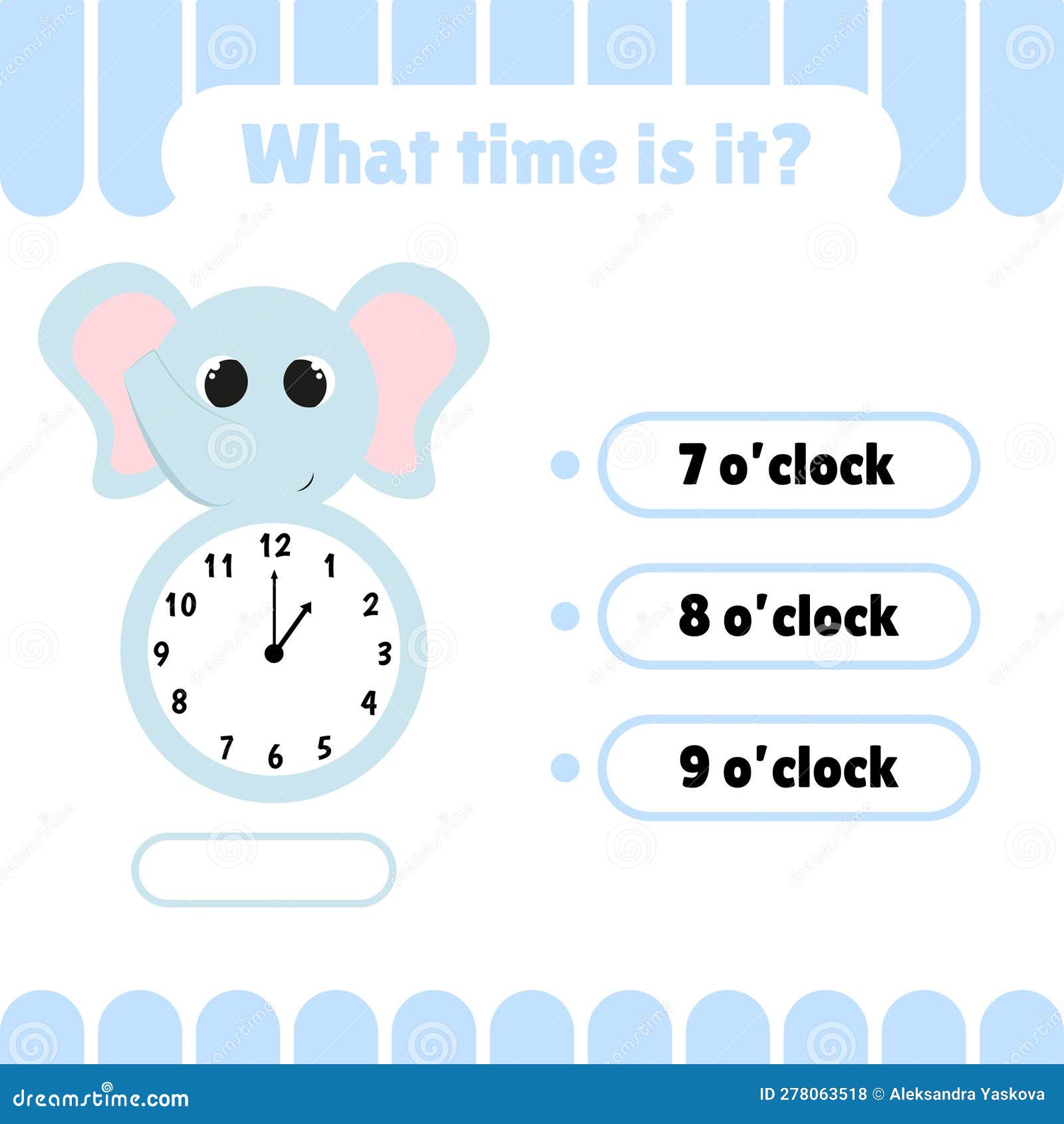Learning Time On The Clock. Educational Activity Worksheet For Kids And ...