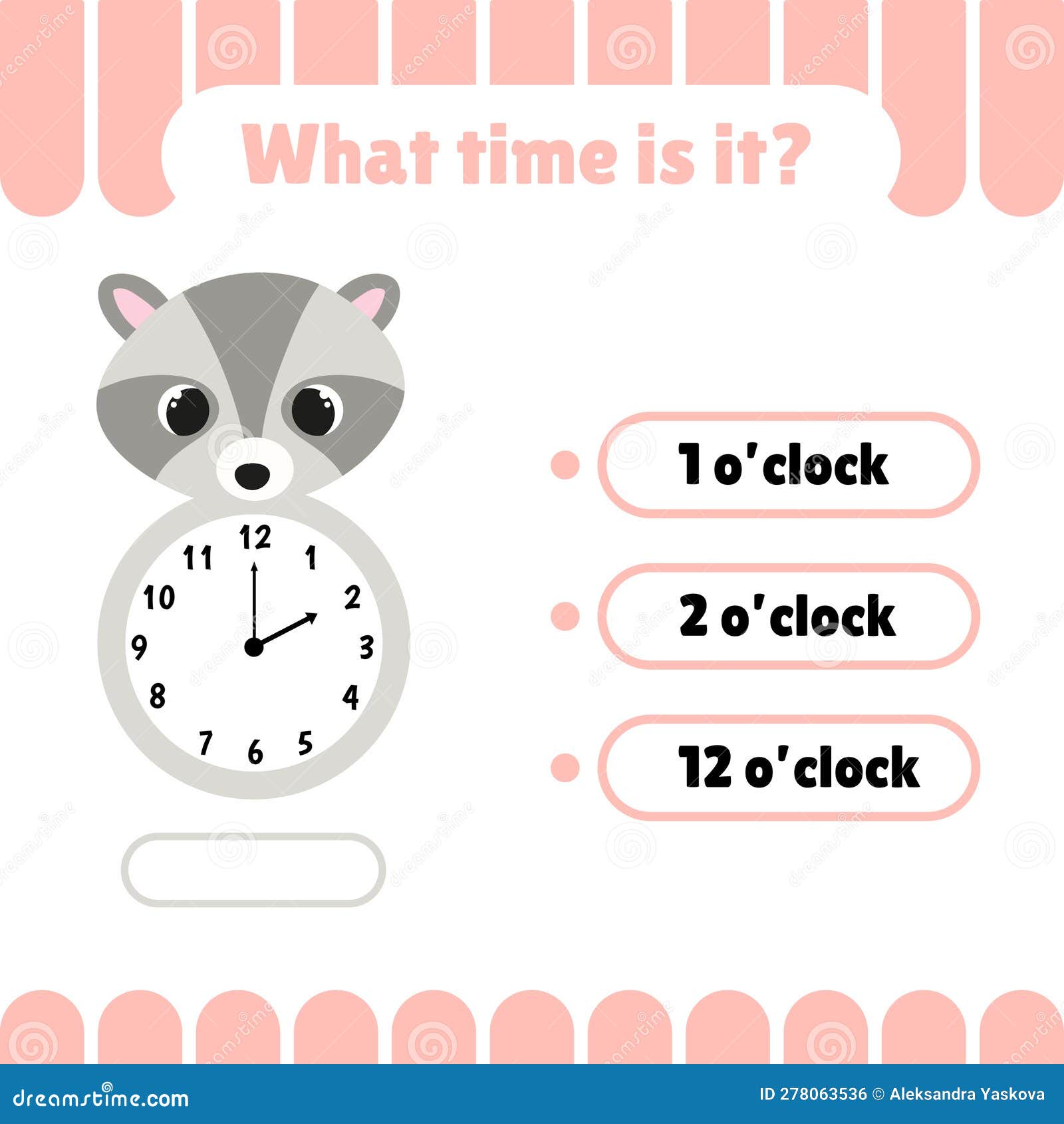 Learning Time Game on the Clock Stock Vector - Illustration of riddle ...