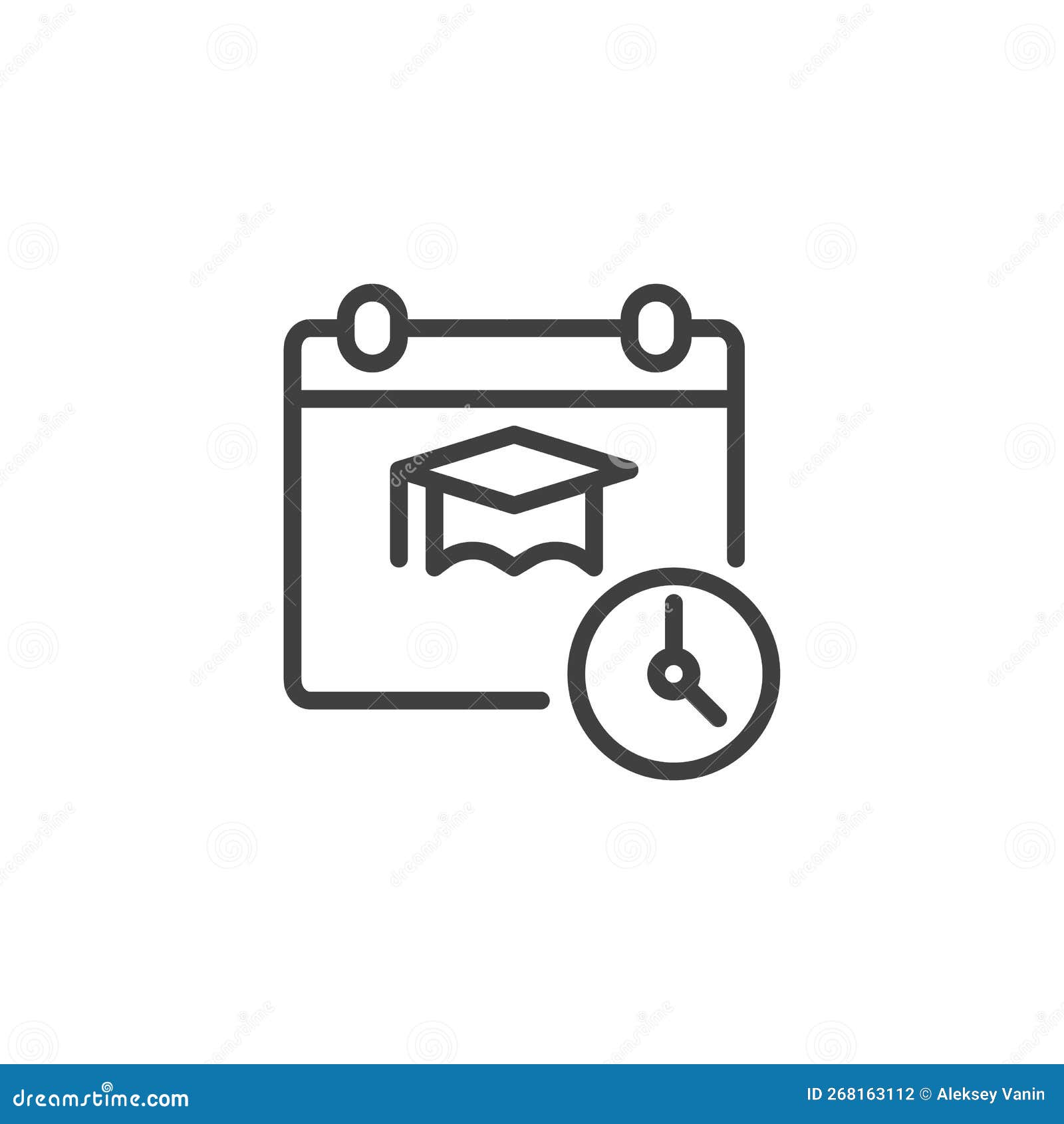 Learning Timetable Line Icon Stock Vector - Illustration of clock ...
