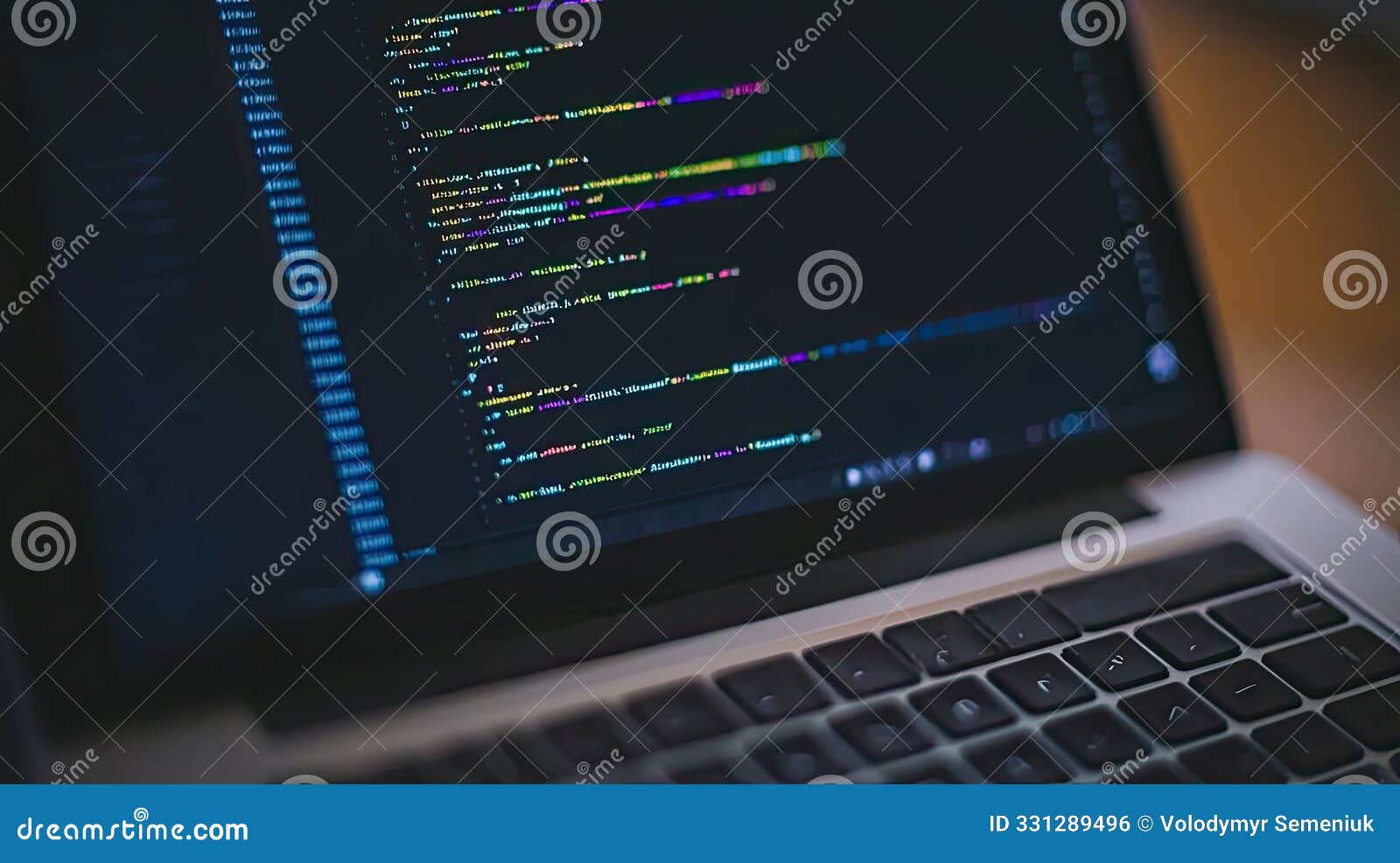 Learning To Code with Colorful Syntax Highlighting on a Laptop Screen during a Coding Session ...