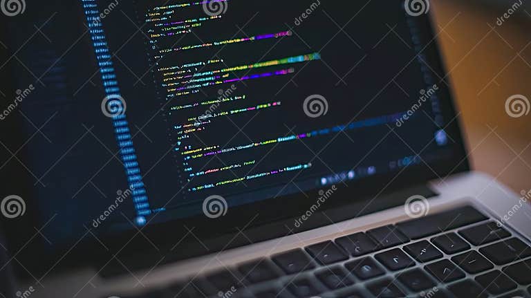 Learning To Code with Colorful Syntax Highlighting on a Laptop Screen during a Coding Session ...