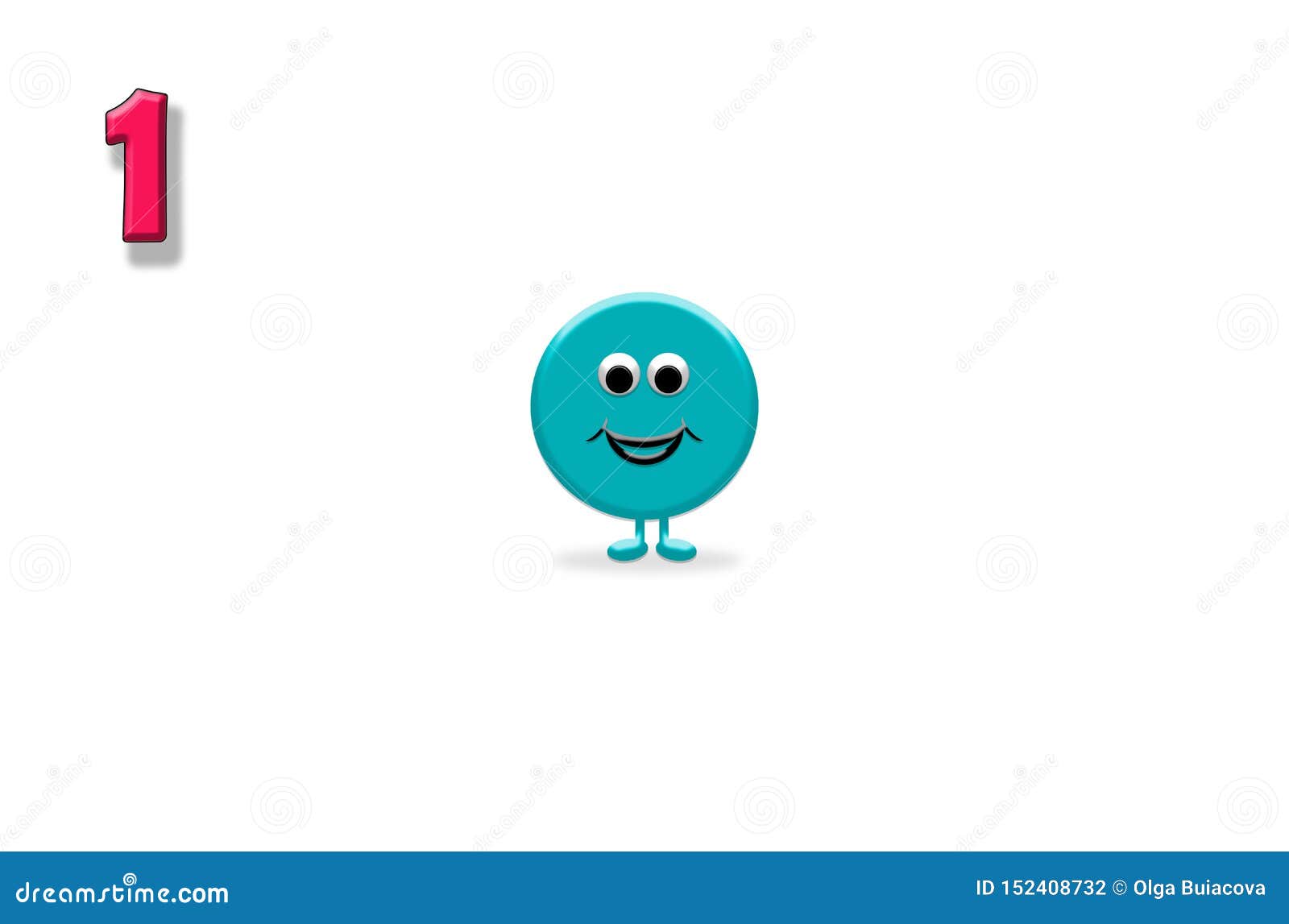 Learning To Count. Illustration of Shapes with a Happy Cartoon Face ...