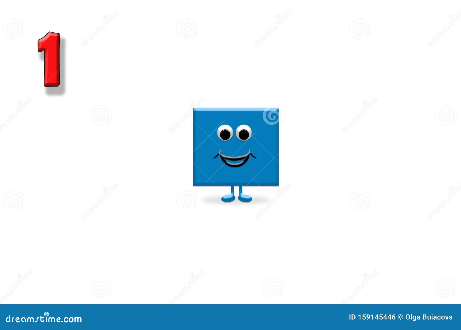 Learning To Count. Illustration of Shapes with a Happy Cartoon Face ...