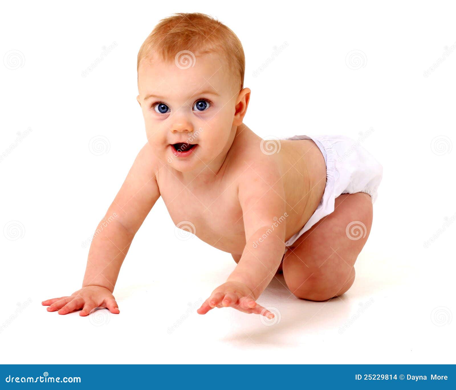 Learning to Crawl stock photo. Image of bald, adorable - 25229814