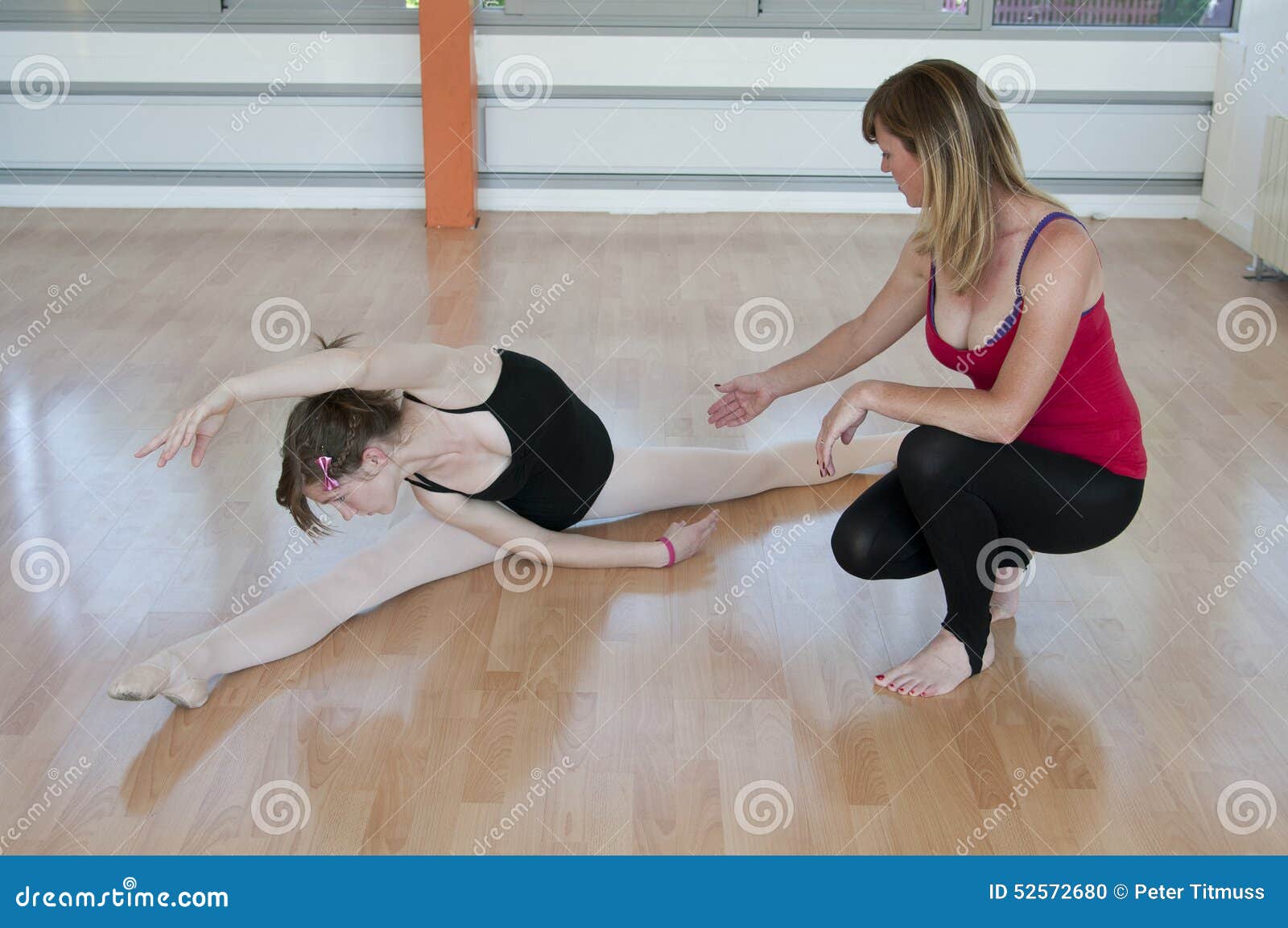 Learning To Dance. Ballet Lesson Stock Photo - Image of floor, teaching ...