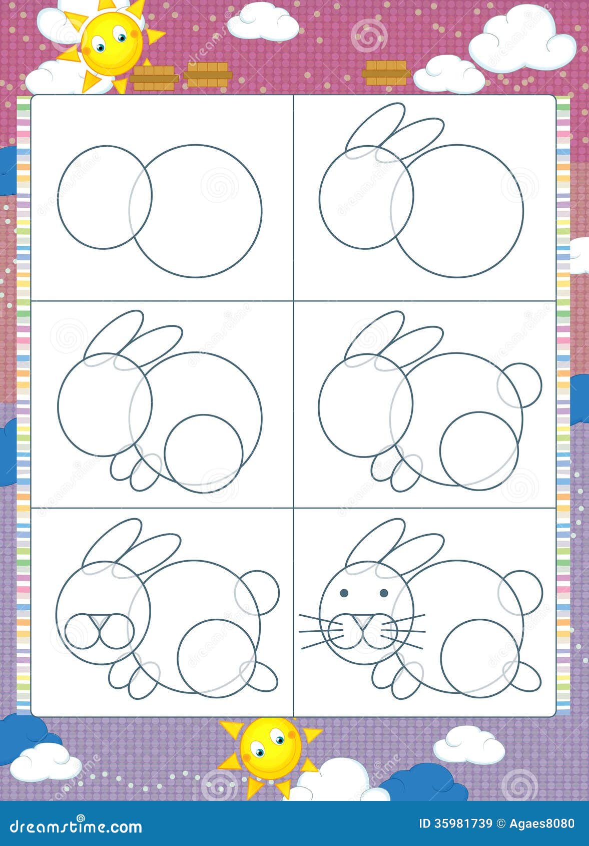 Learning To Draw - Illustration for the Children Stock Illustration ...