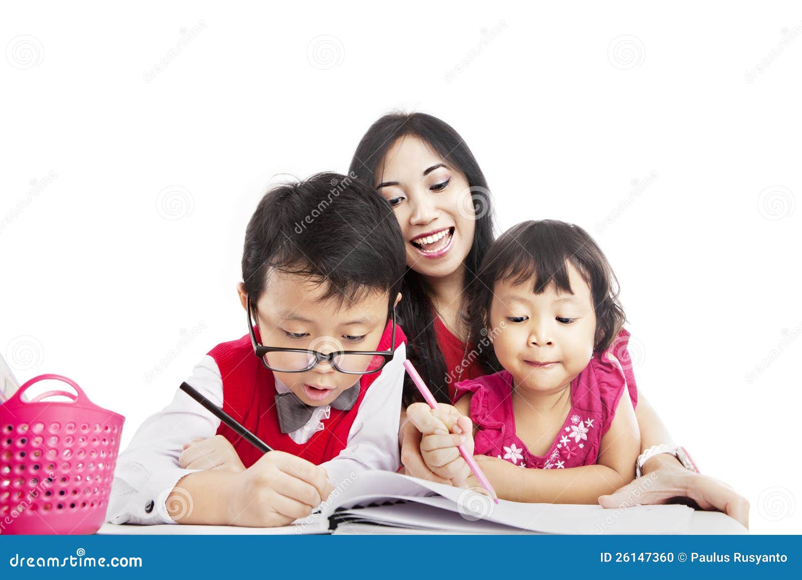 Learning to draw together stock photo. Image of childhood - 26147360