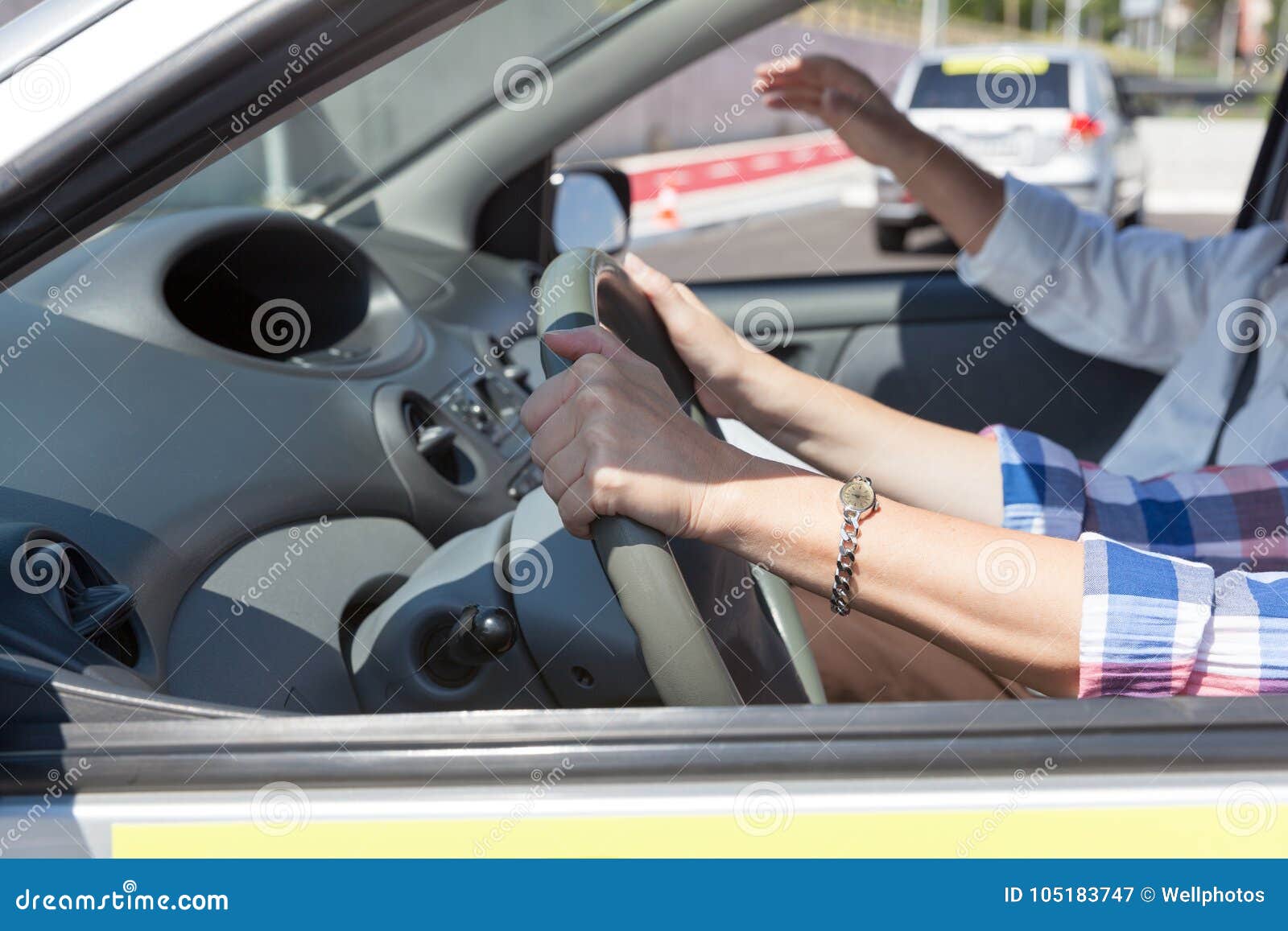 Learning To Drive a Car. Driving School. Driver Education. Stock Image ...