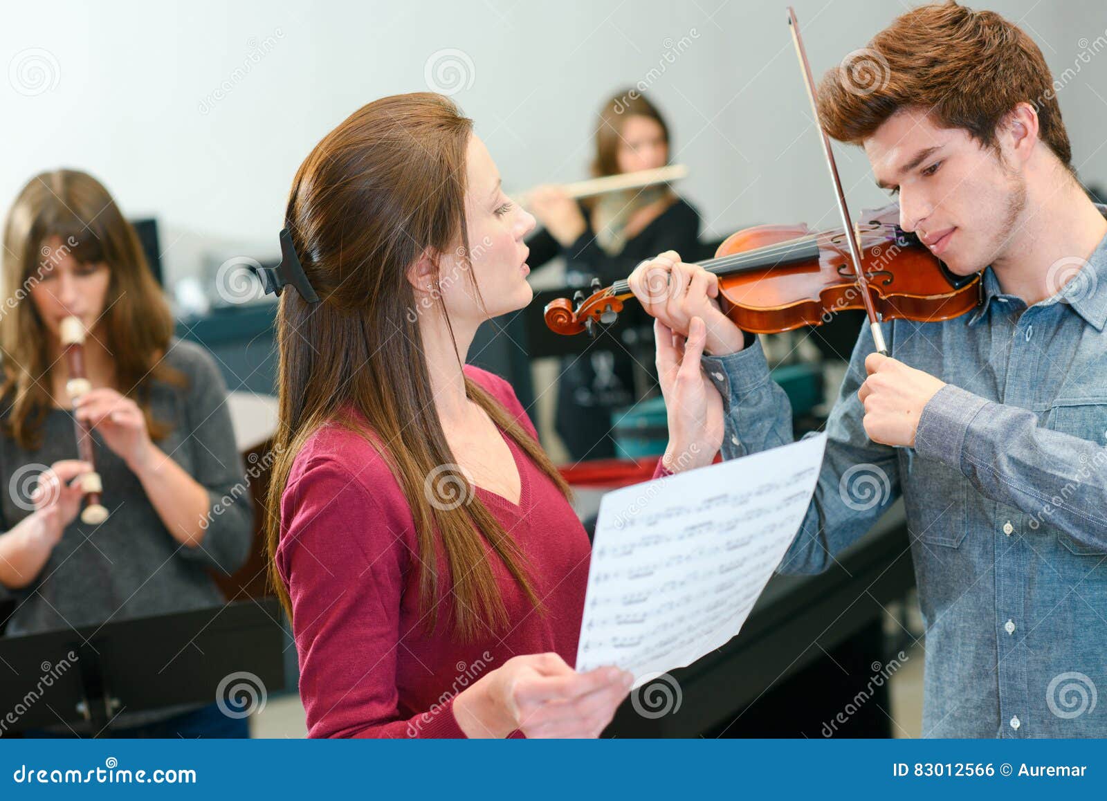 Learning to play violin stock photo. Image of culture - 83012566