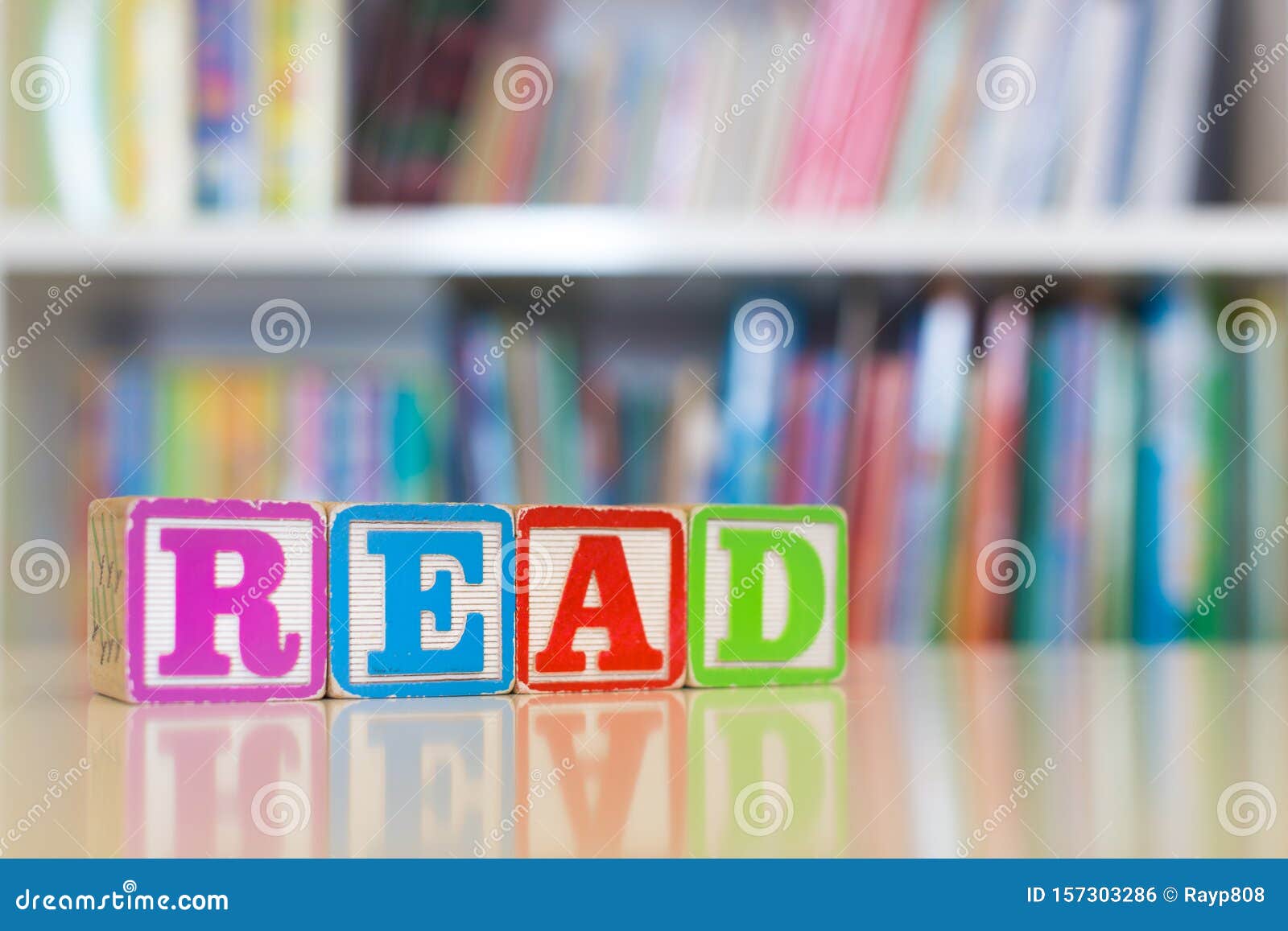 Learning To Read Concept. Children`s Books and Blocks Stock Photo ...