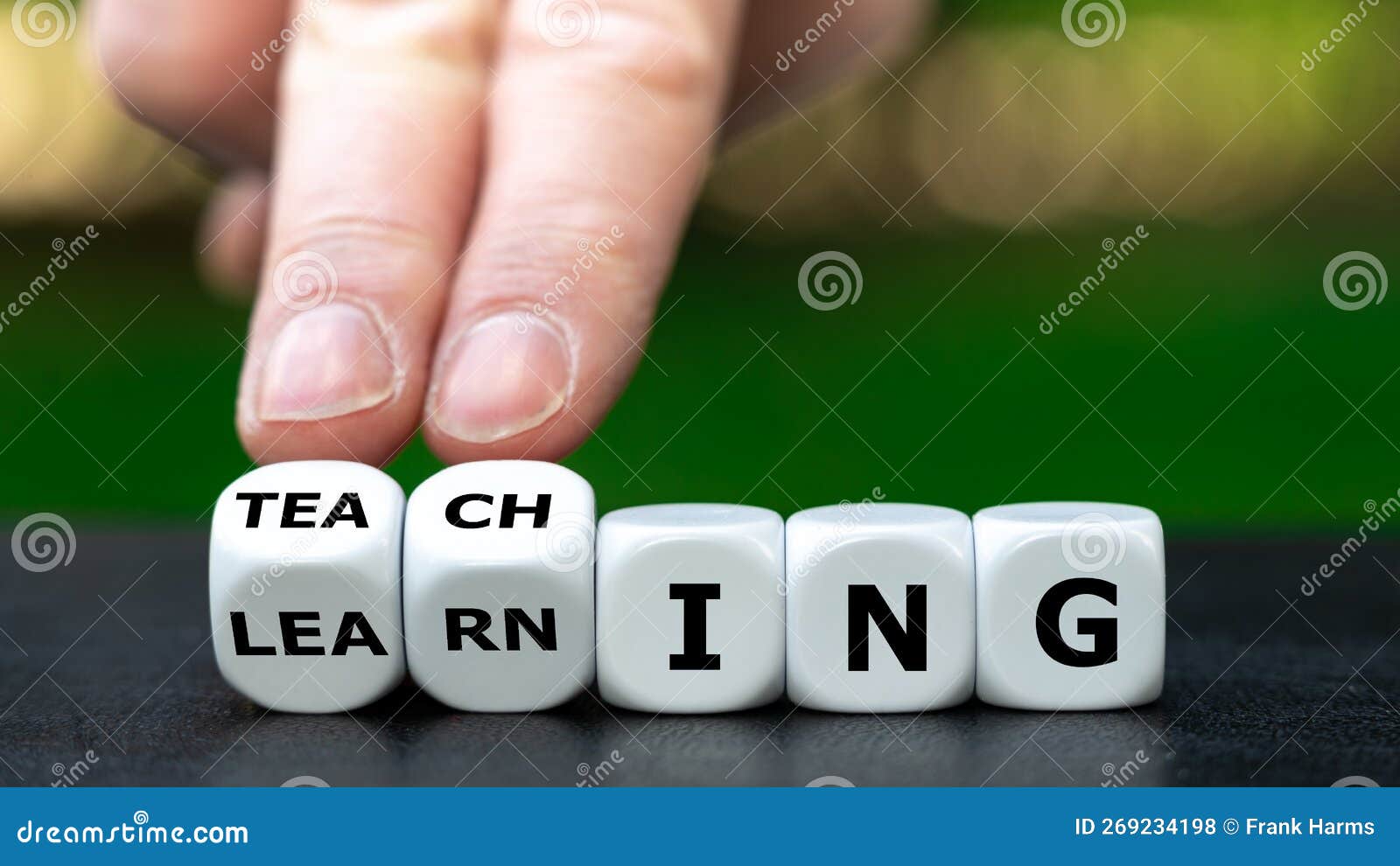 From Learning To Teaching. Hand Turns Dice and Changes the Word ...