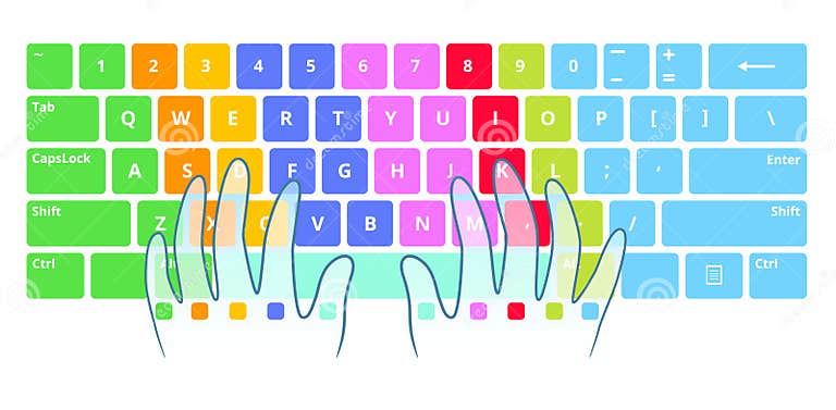 Learning To Touch Type Scheme. Typing Practice Training, Optimal Hands ...