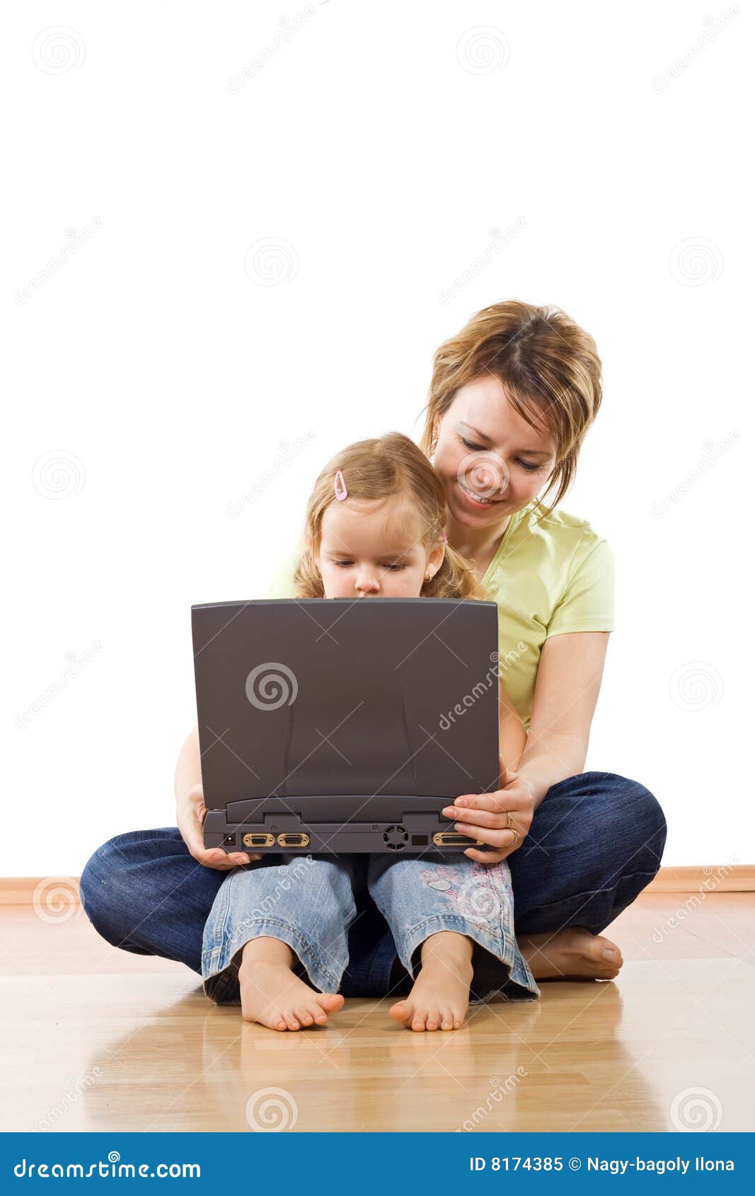 Learning to use the laptop stock image. Image of learning - 8174385