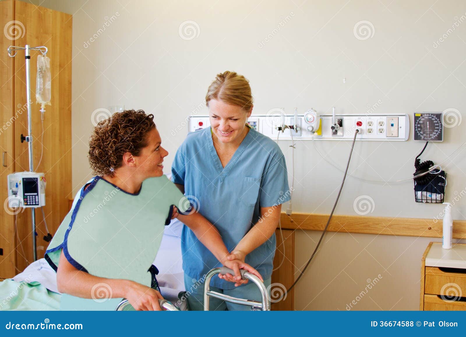 Learning To Walk with a Walker Stock Photo - Image of caucasian ...
