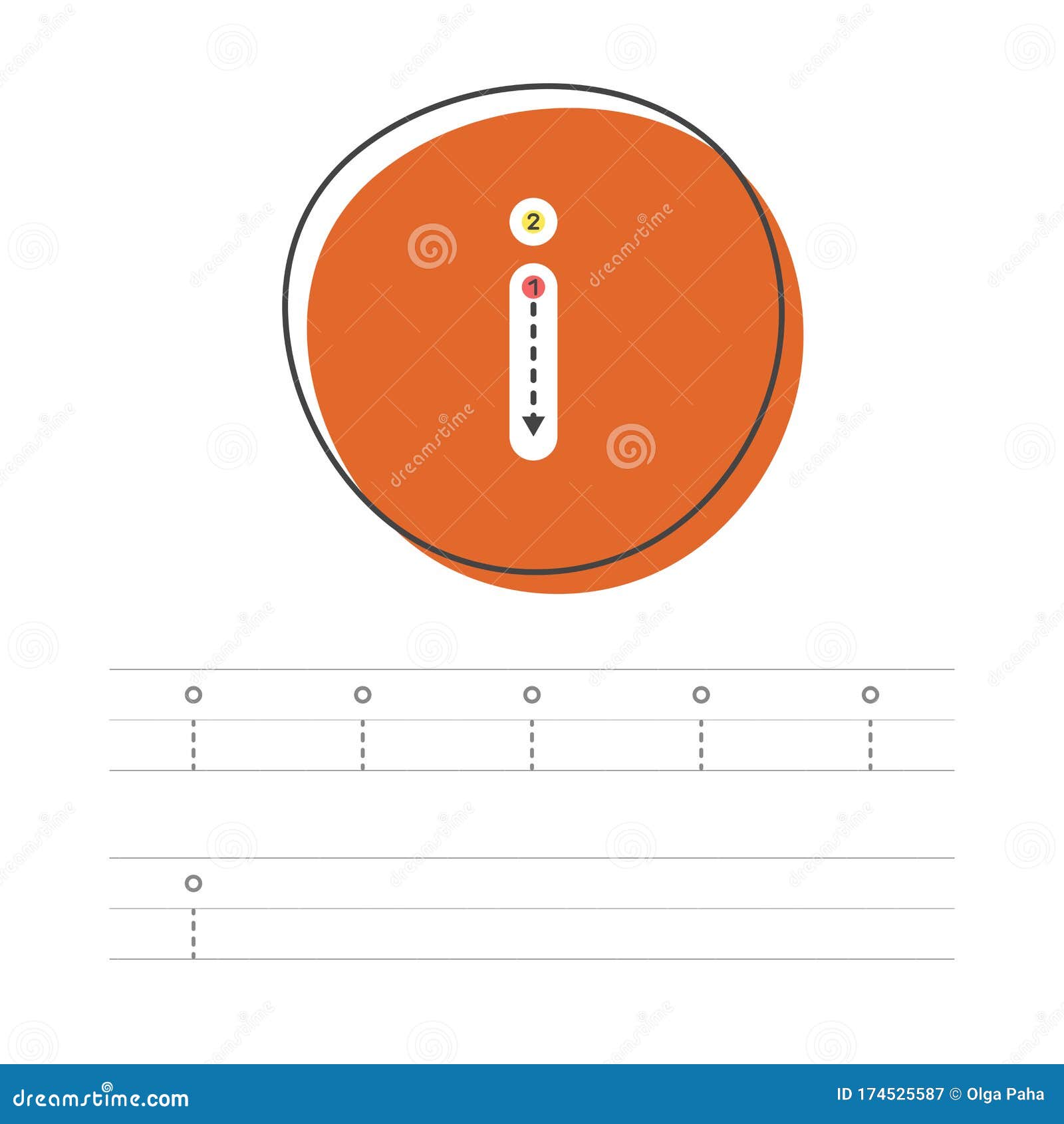 Learning to write i stock vector. Illustration of circle - 174525587