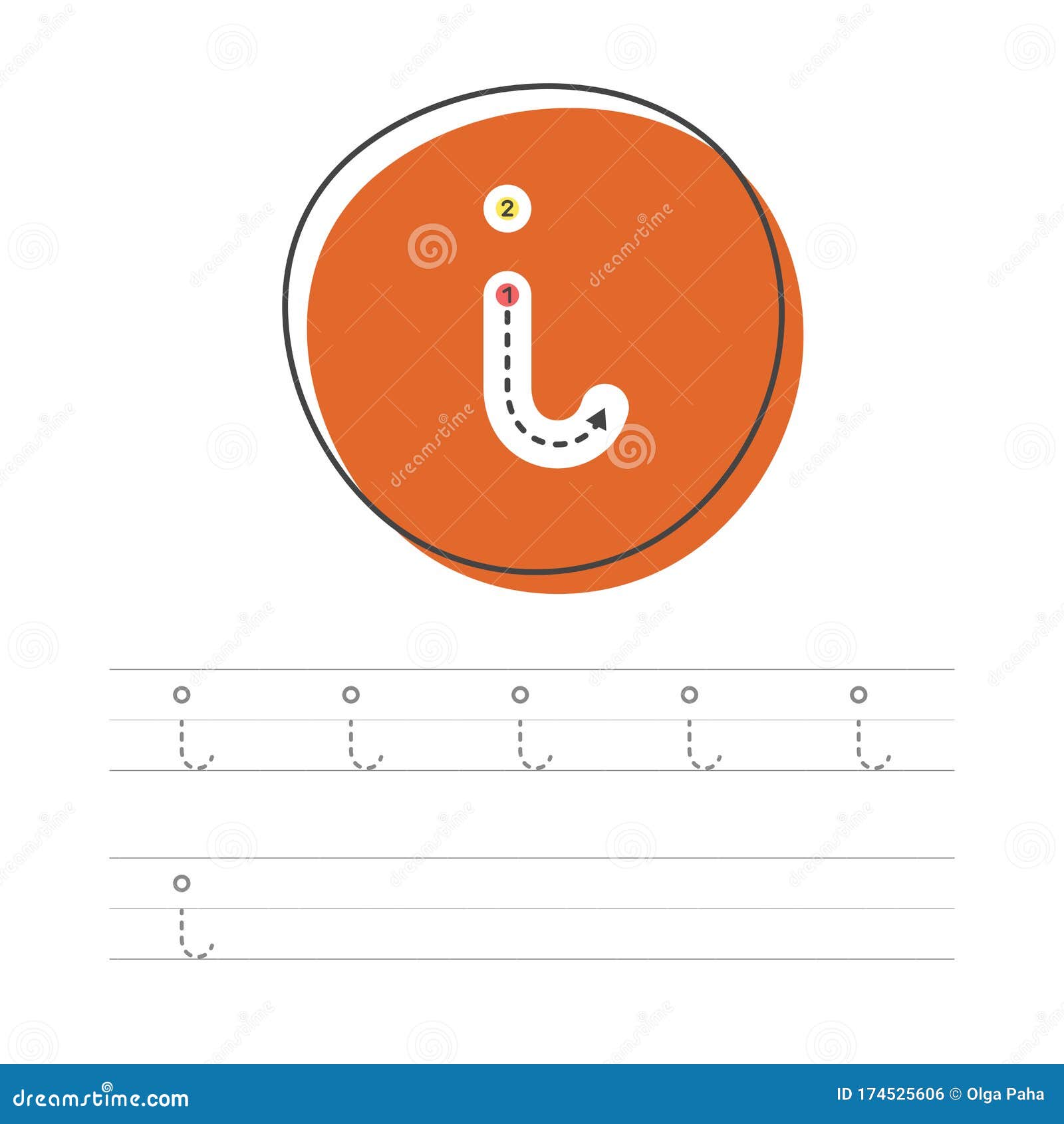Learning to write i 2 stock vector. Illustration of draw - 174525606
