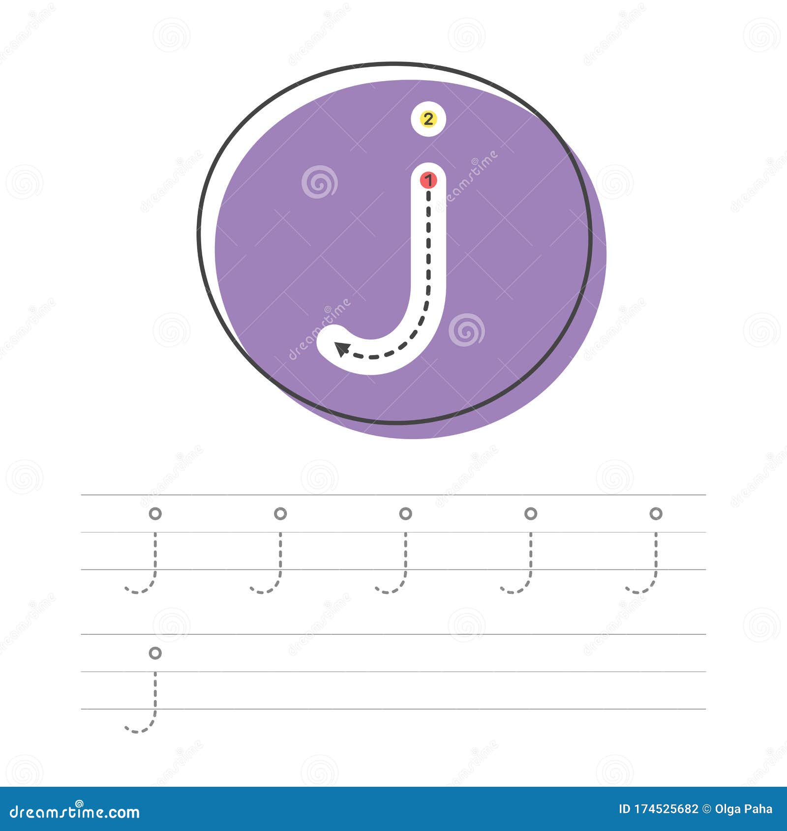 Learning to write J small stock vector. Illustration of learning ...