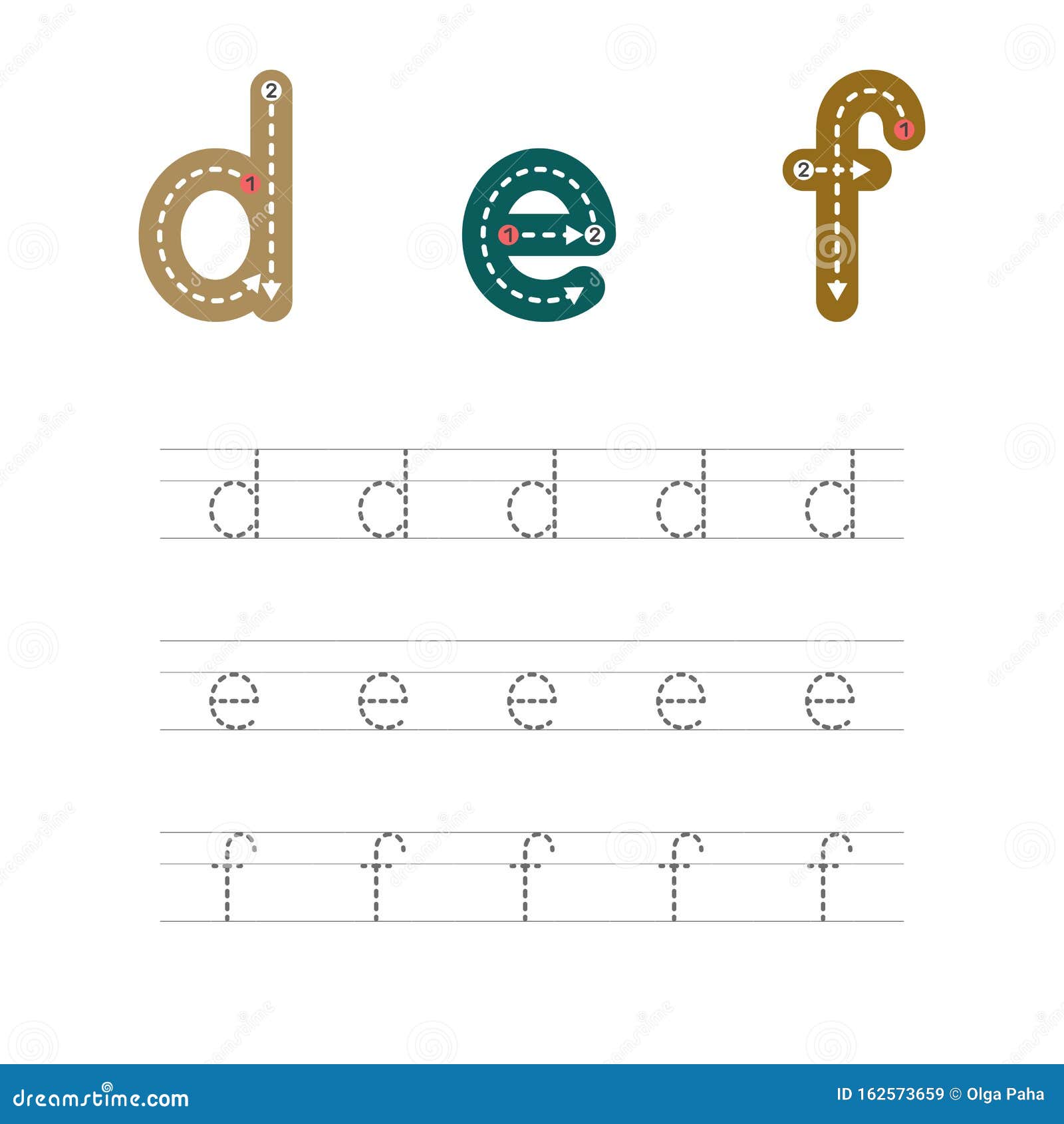 Learn To Write Letters Def Small Stock Vector - Illustration of develop ...