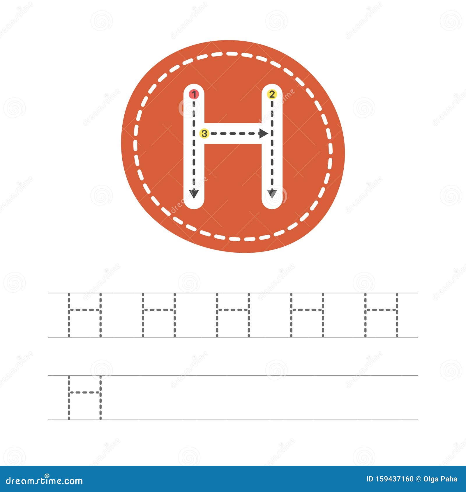 Write a letter H stock vector. Illustration of circle - 159437160