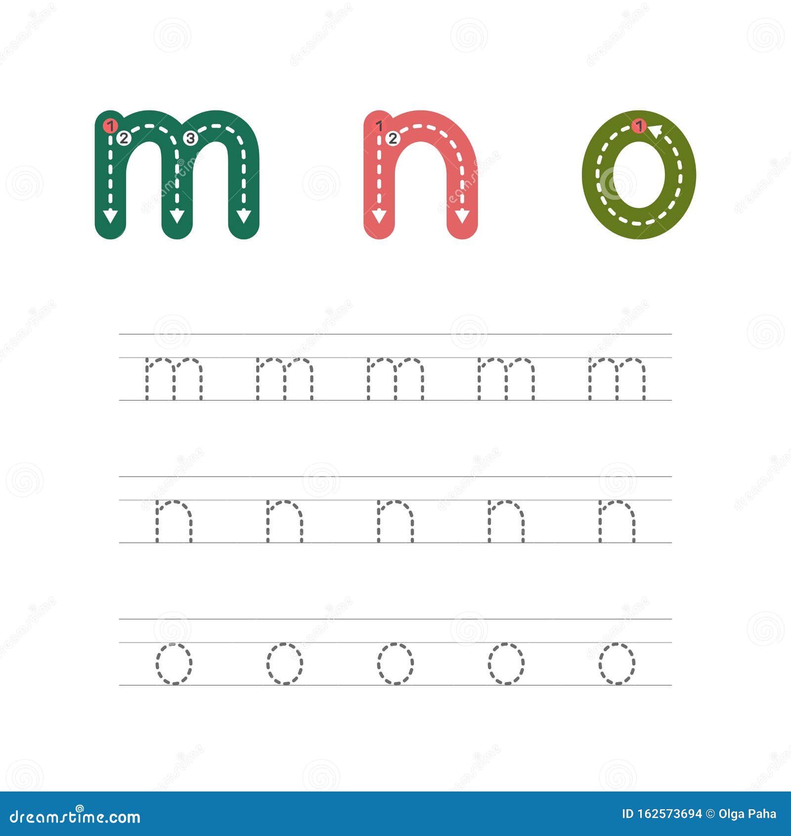 Learn To Write Letters Mno Small Stock Vector - Illustration of dotted ...