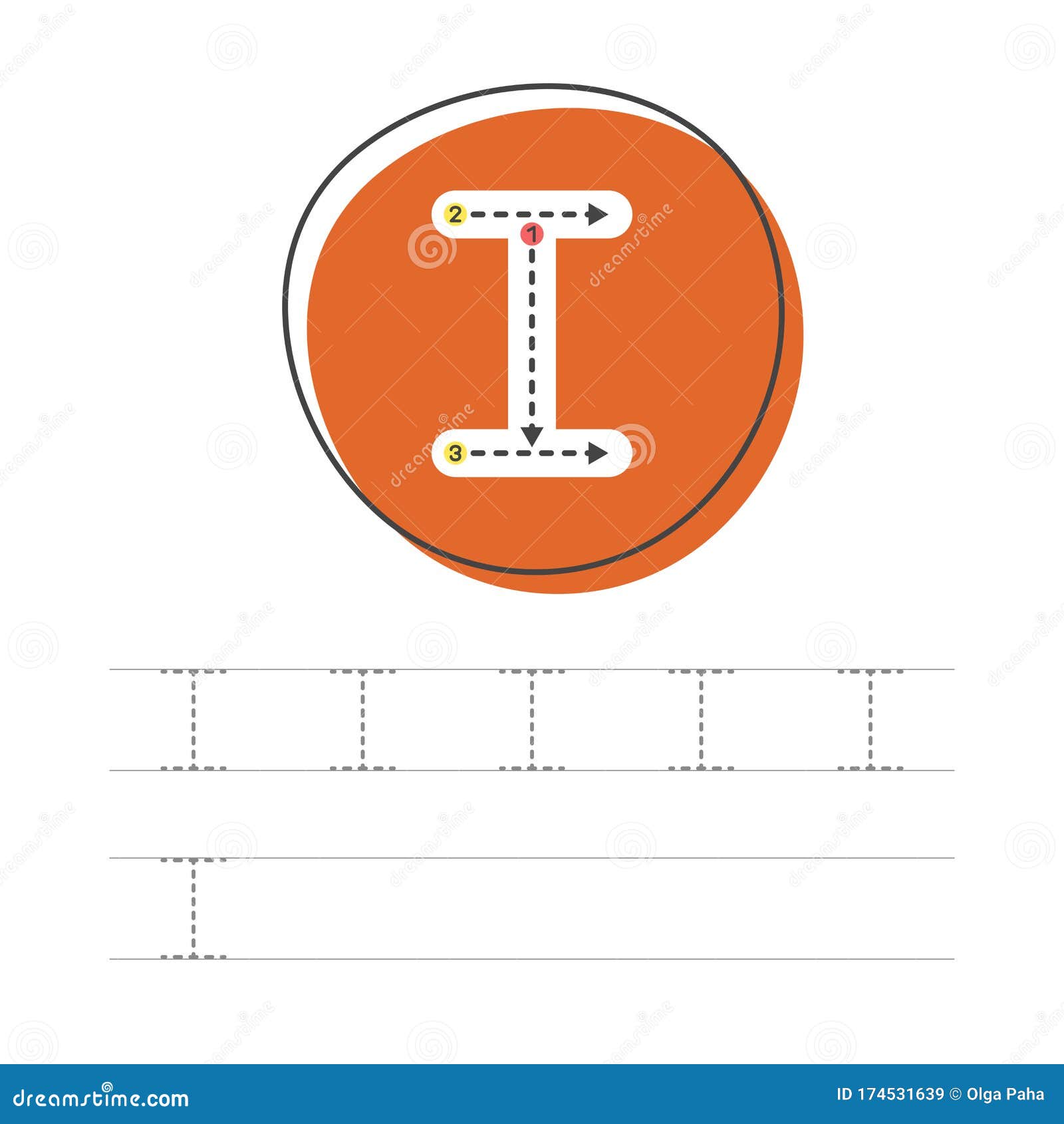 Learning to write I stock vector. Illustration of contour - 174531639