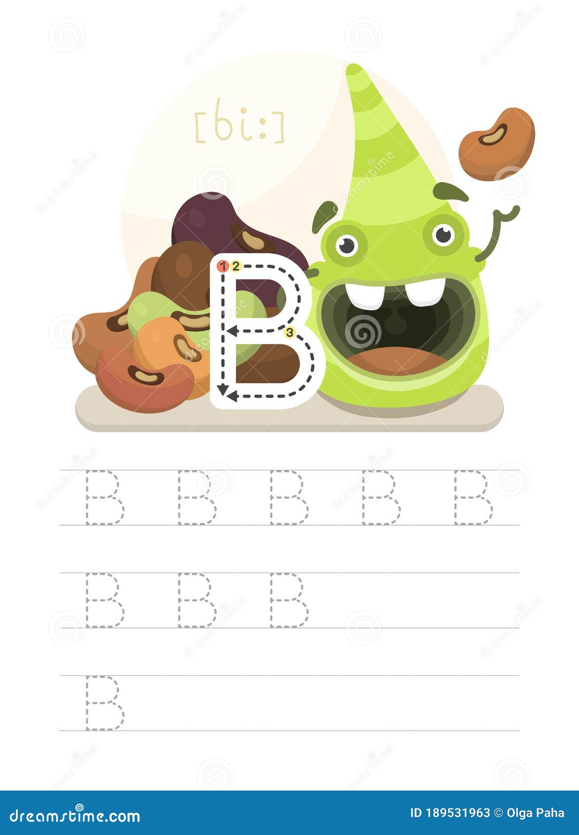 Write a Letter B and Character Copy Stock Vector - Illustration of ...