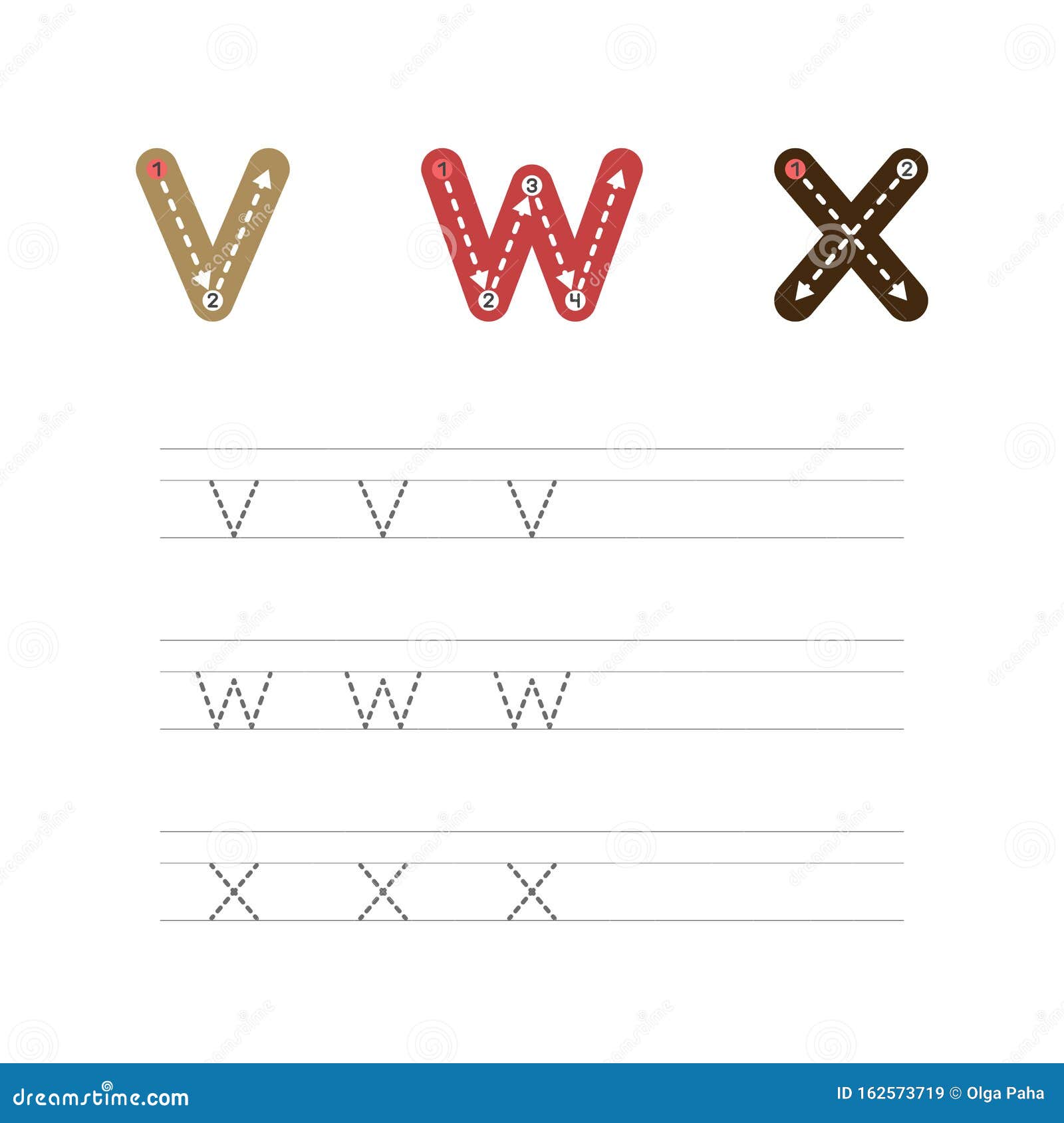 Learn To Write Letters Vwx Small 2 Stock Vector - Illustration of card ...