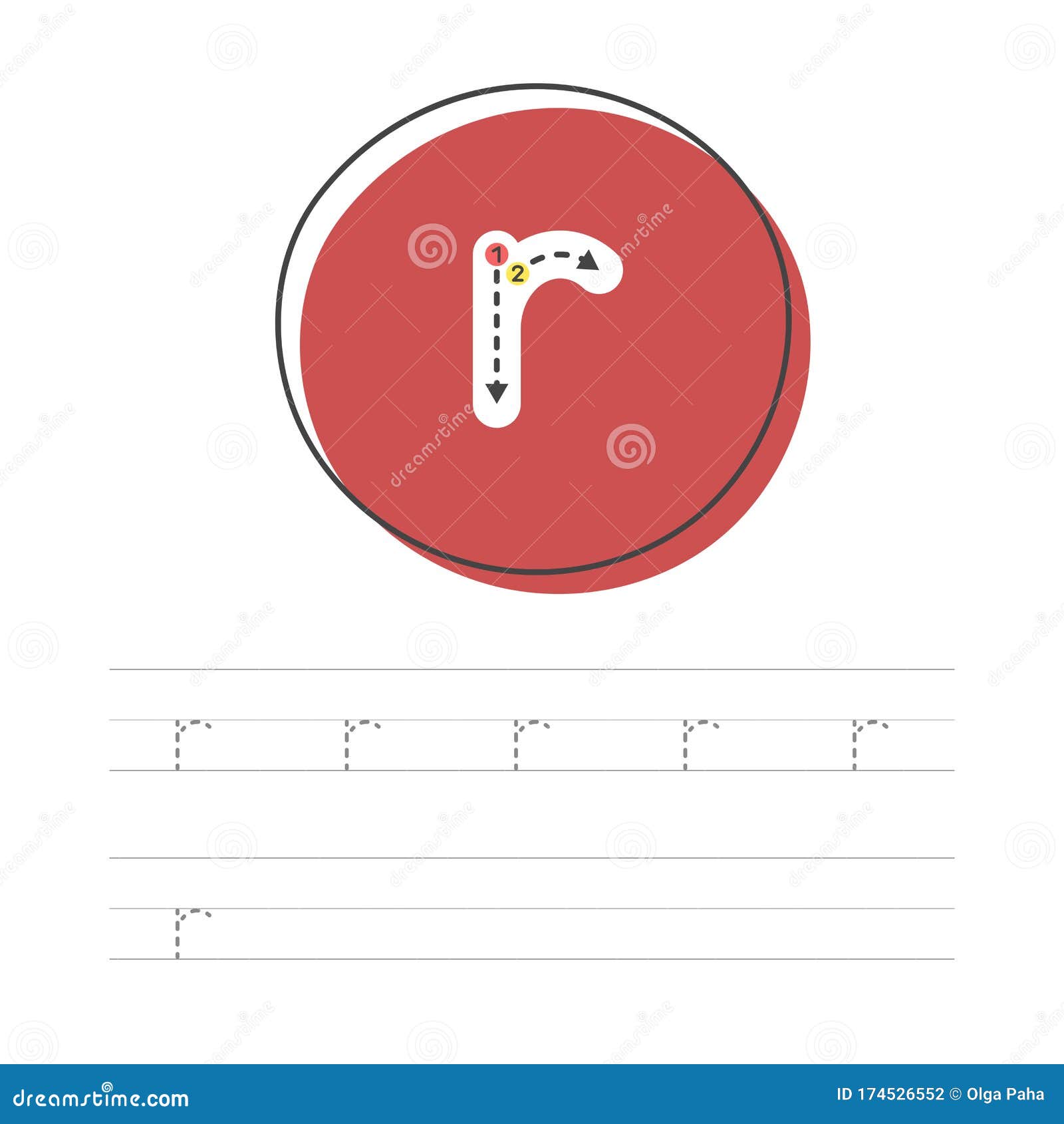 Learning to write R small stock vector. Illustration of develop - 174526552