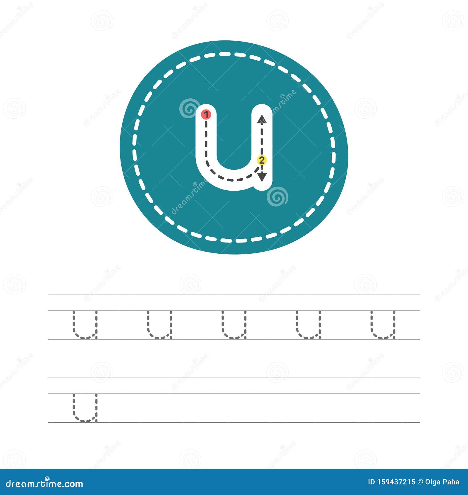 Write a letter U small stock vector. Illustration of language - 159437215