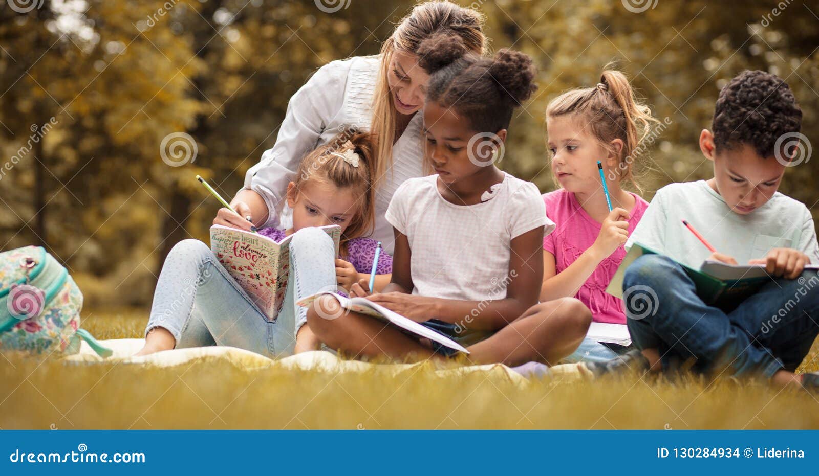 Learning together. stock photo. Image of girls, ethnicity - 130284934