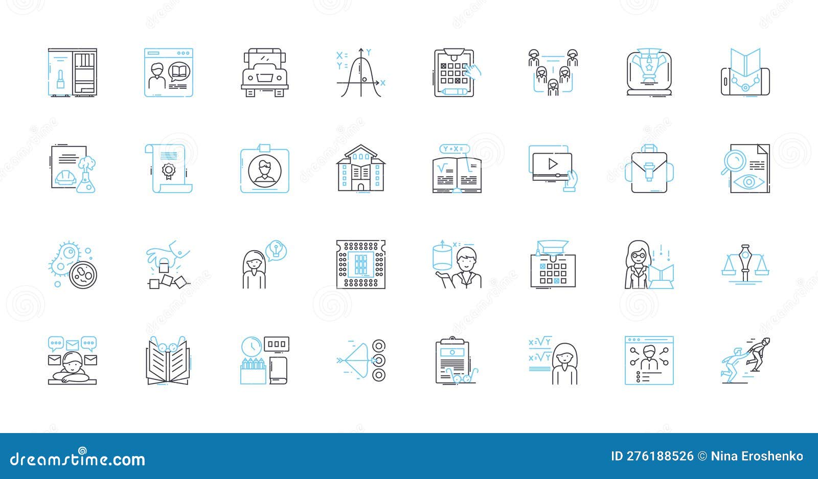 Learning Tools Linear Icons Set. Technology, Education, Resources ...