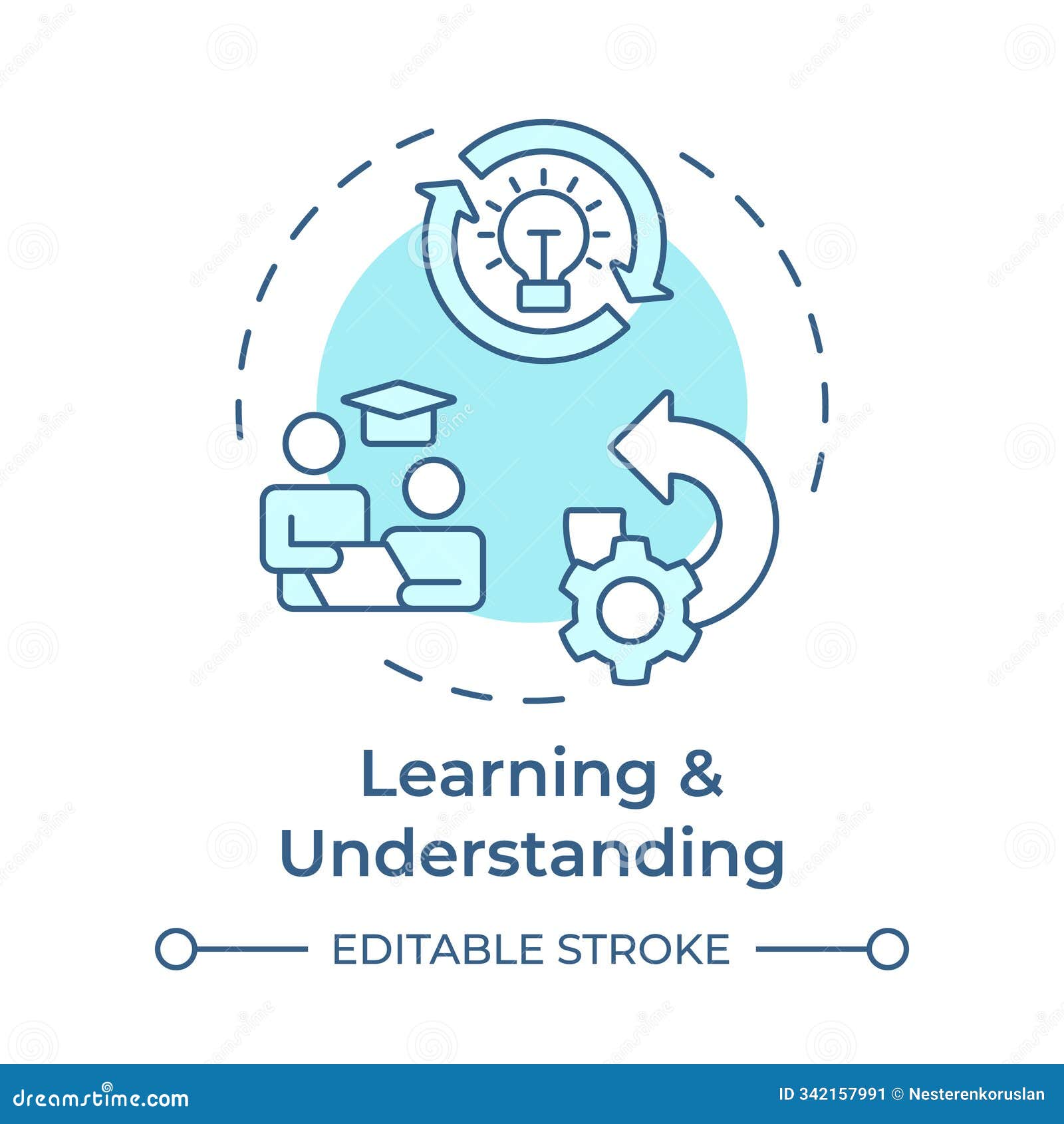 Learning and Understanding Soft Blue Concept Icon Stock Illustration ...