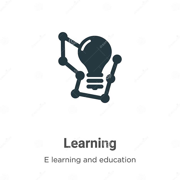 Learning Vector Icon on White Background. Flat Vector Learning Icon ...
