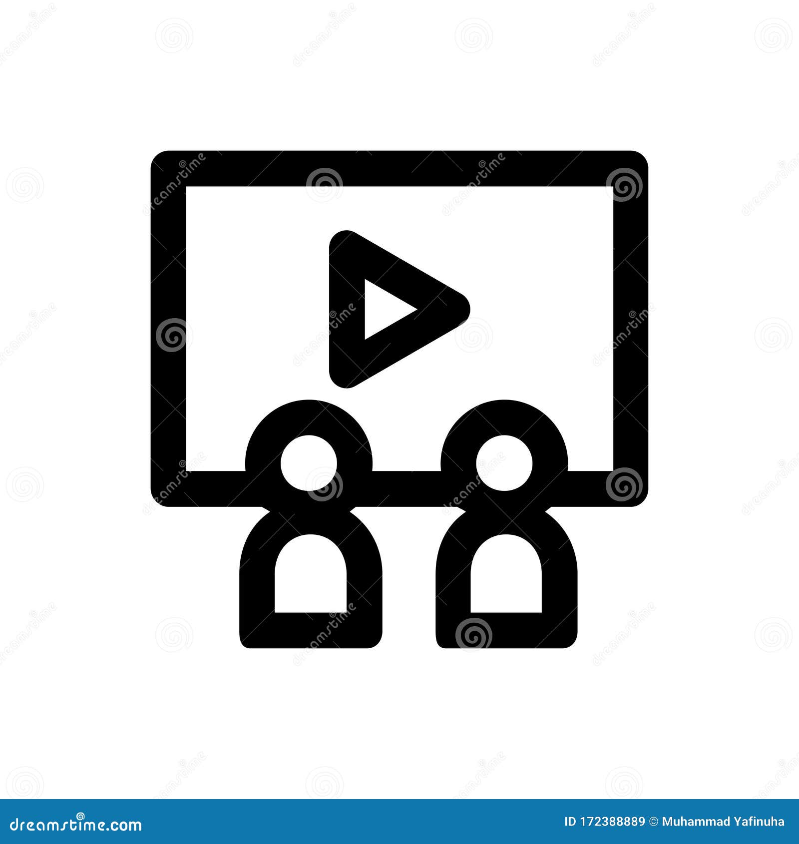 Learning Video Line Style Icon. Vector Illustration Stock Vector ...