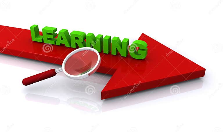 Learning Word on Arrow and White Stock Illustration - Illustration of ...