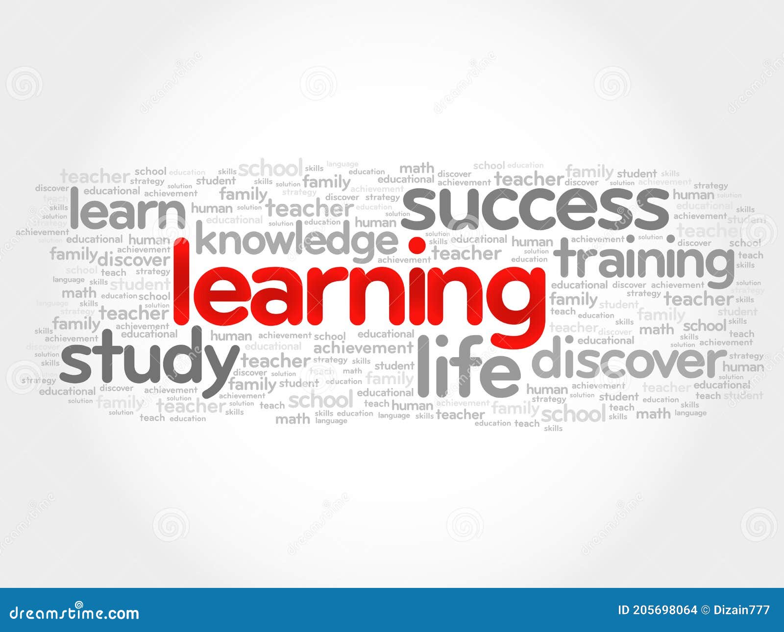 Learning word cloud stock illustration. Illustration of design - 205698064
