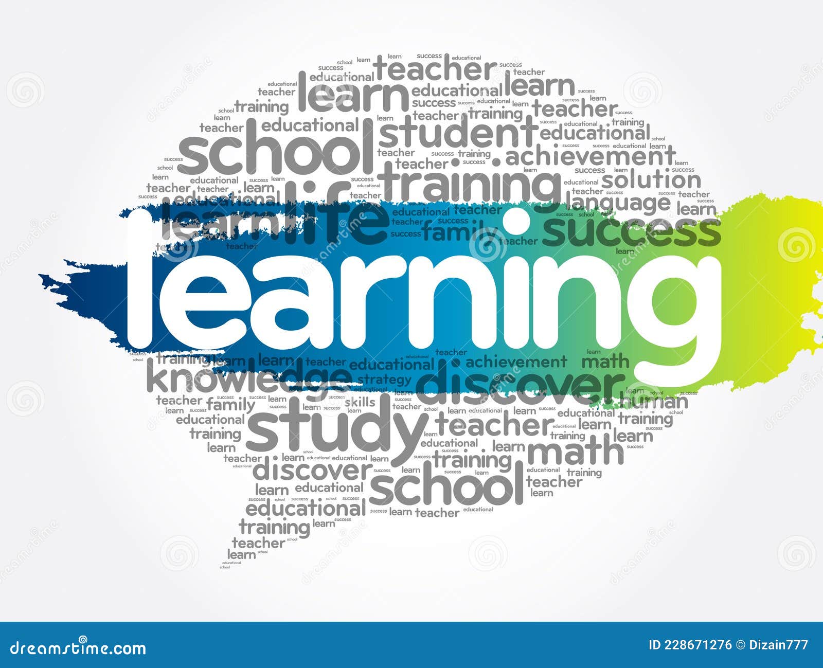 Learning Word Cloud Collage, Education Concept Background Stock ...