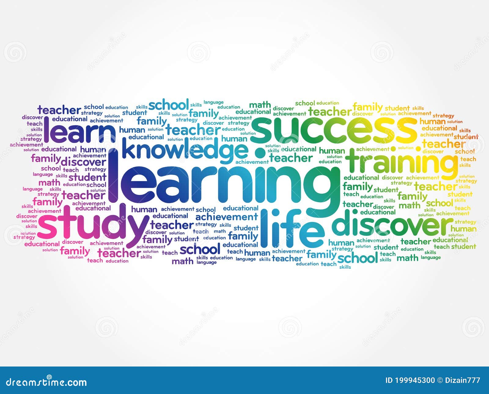 Learning Word Cloud Collage Stock Illustration - Illustration of ...