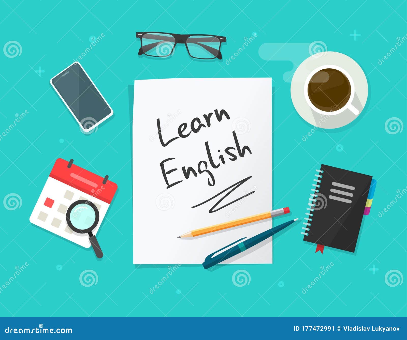 Learning Working Desk Table and Education Workplace with Study English ...