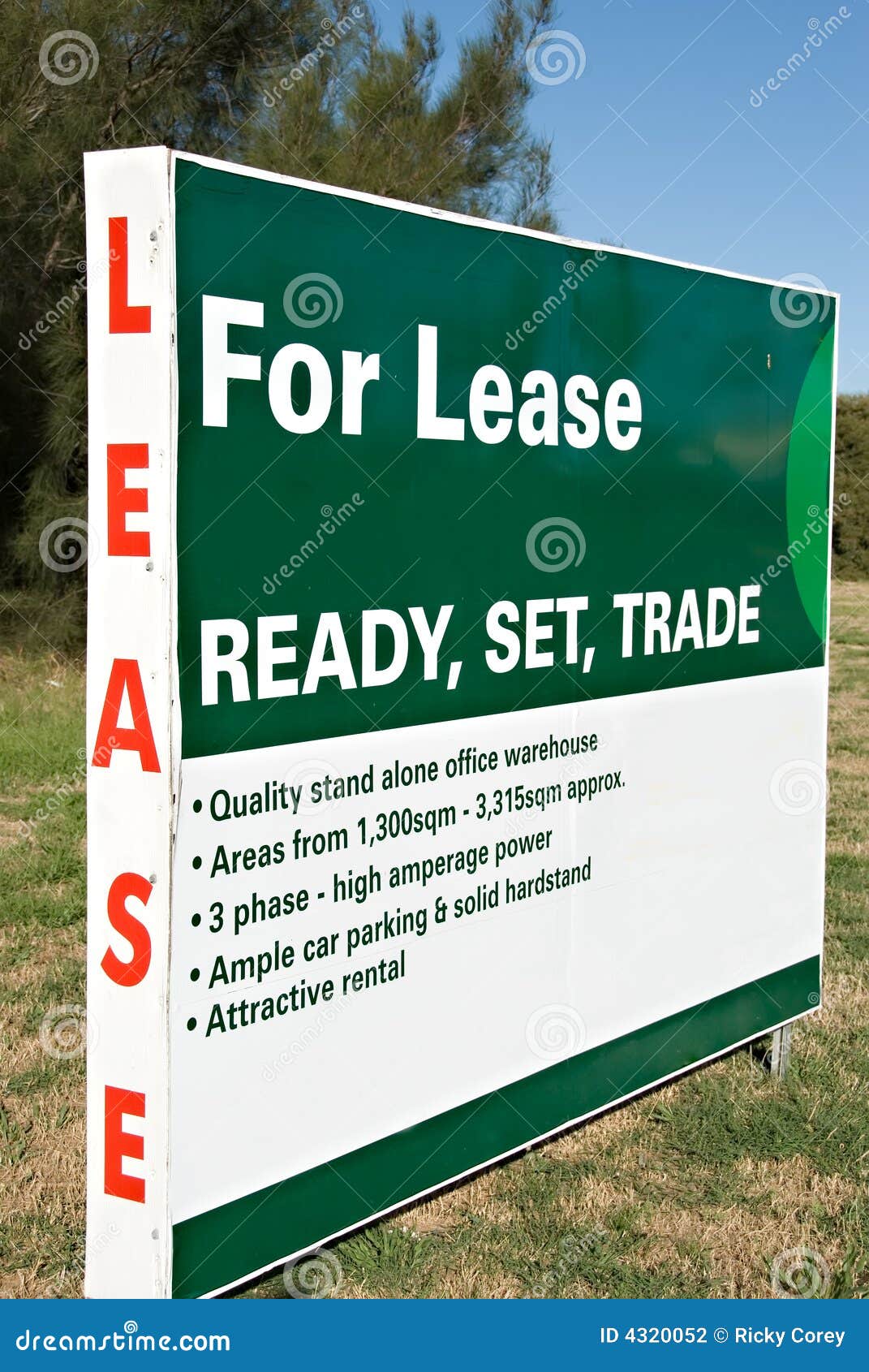 For Lease stock photo. Image of office, rent, realty, billboard - 4320052