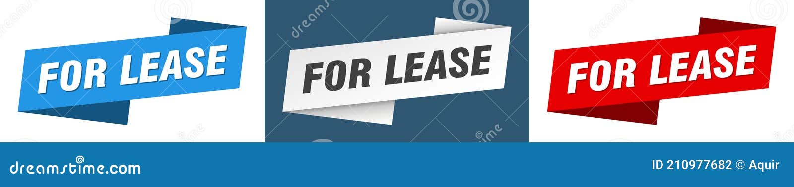 For Lease Banner. for Lease Ribbon Label Sign Set Stock Vector ...