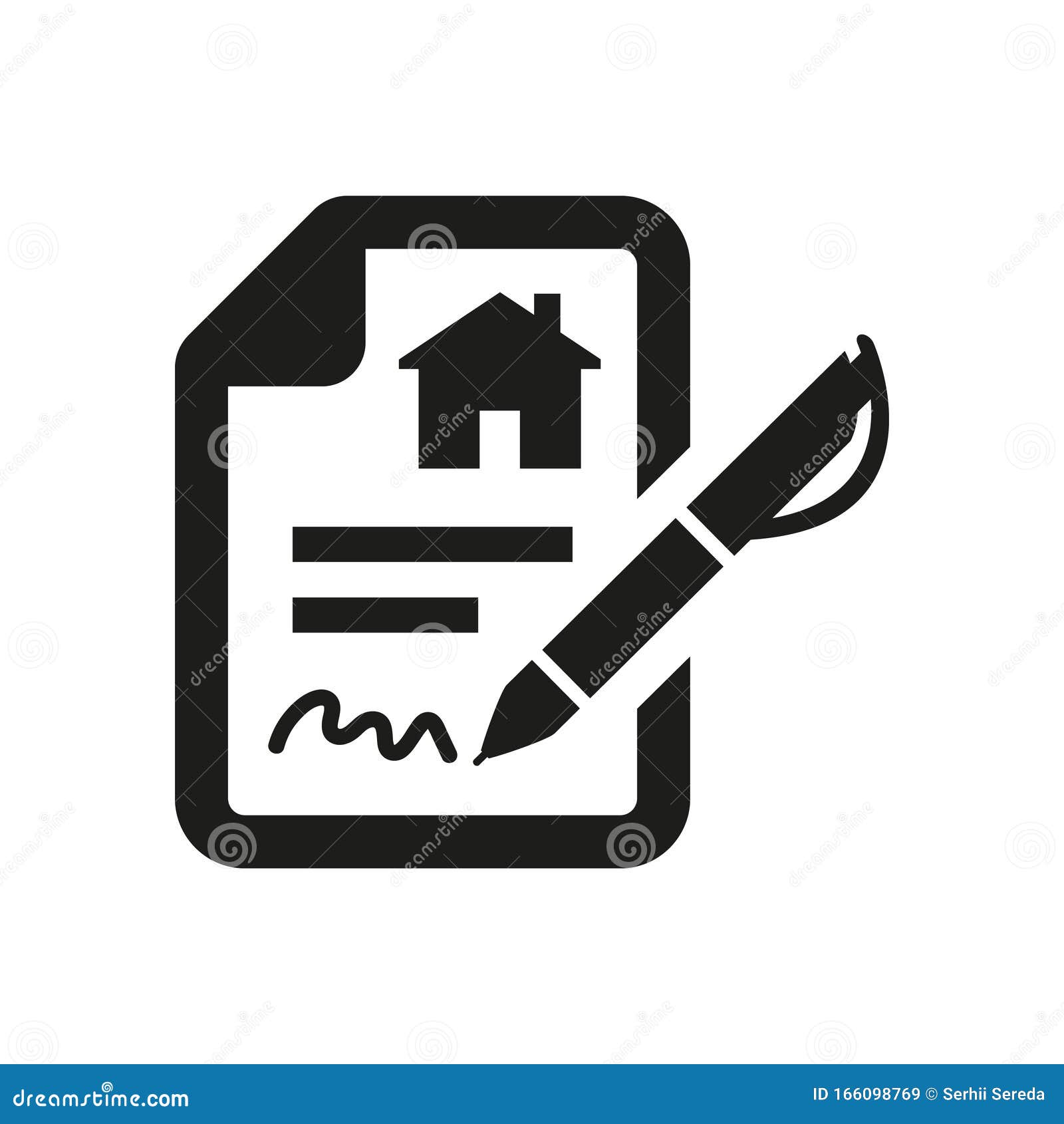 Lease Contract Icon on White Background Stock Illustration ...