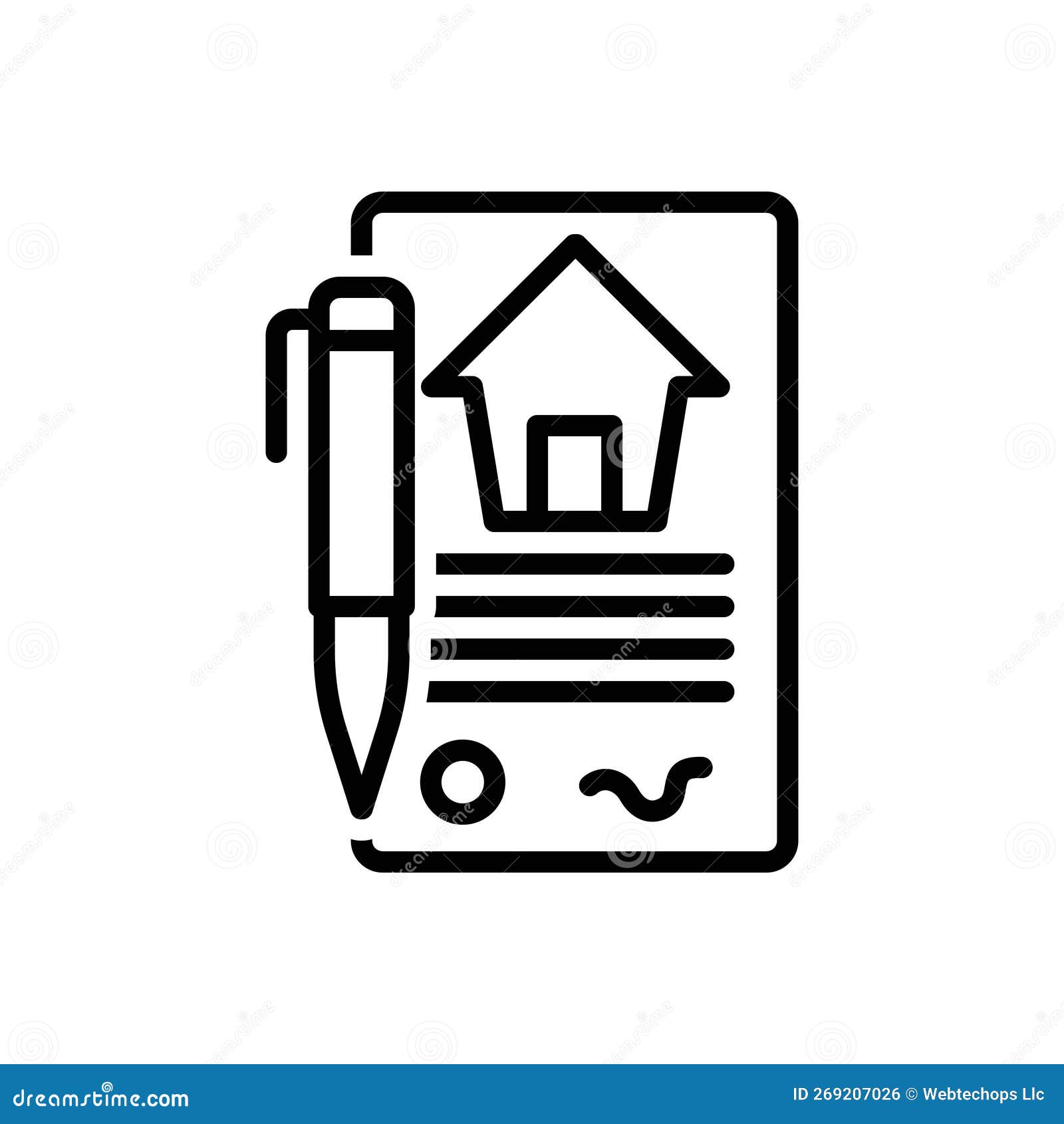 Black Line Icon for Lease, Agreement and Legal Stock Vector ...
